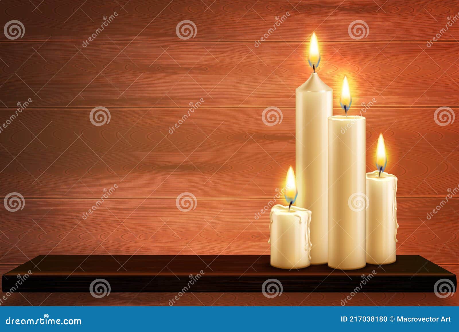 Candles on Table Background Stock Vector - Illustration of celebration ...