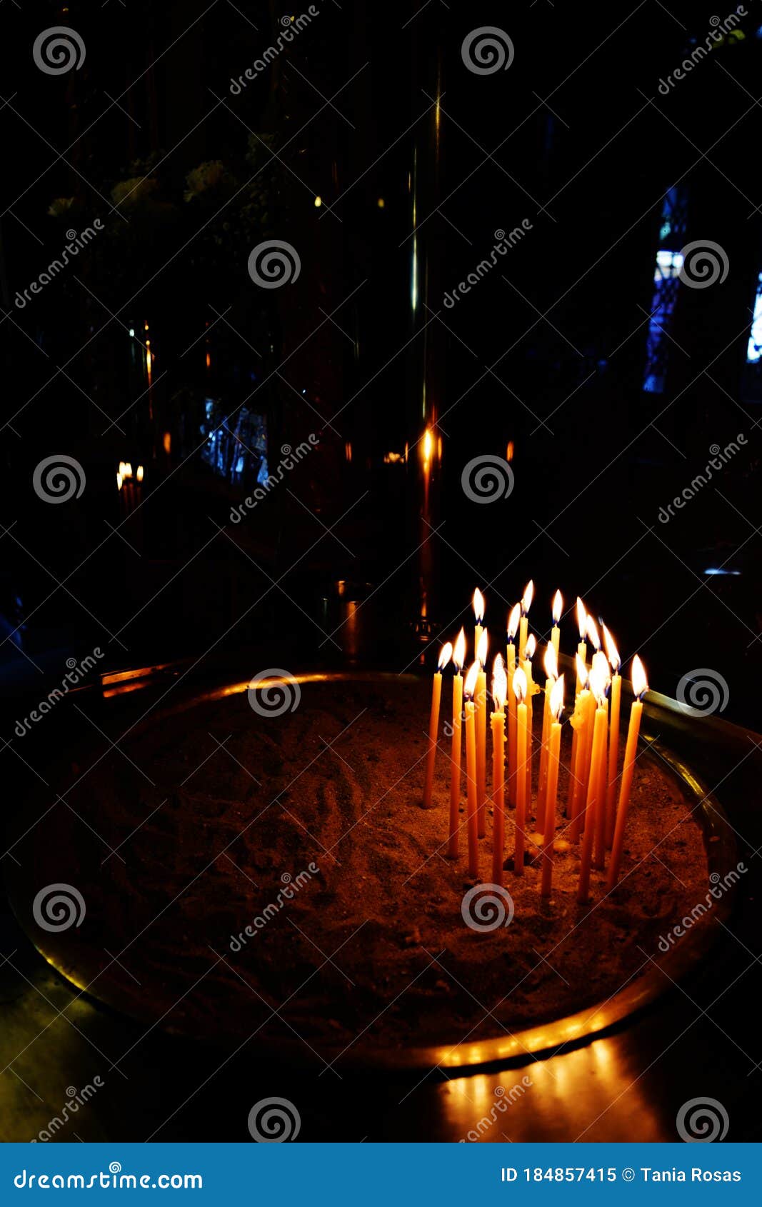 Dimmed Candles Light in a Temple Stock Image - Image of dimmed, temple ...