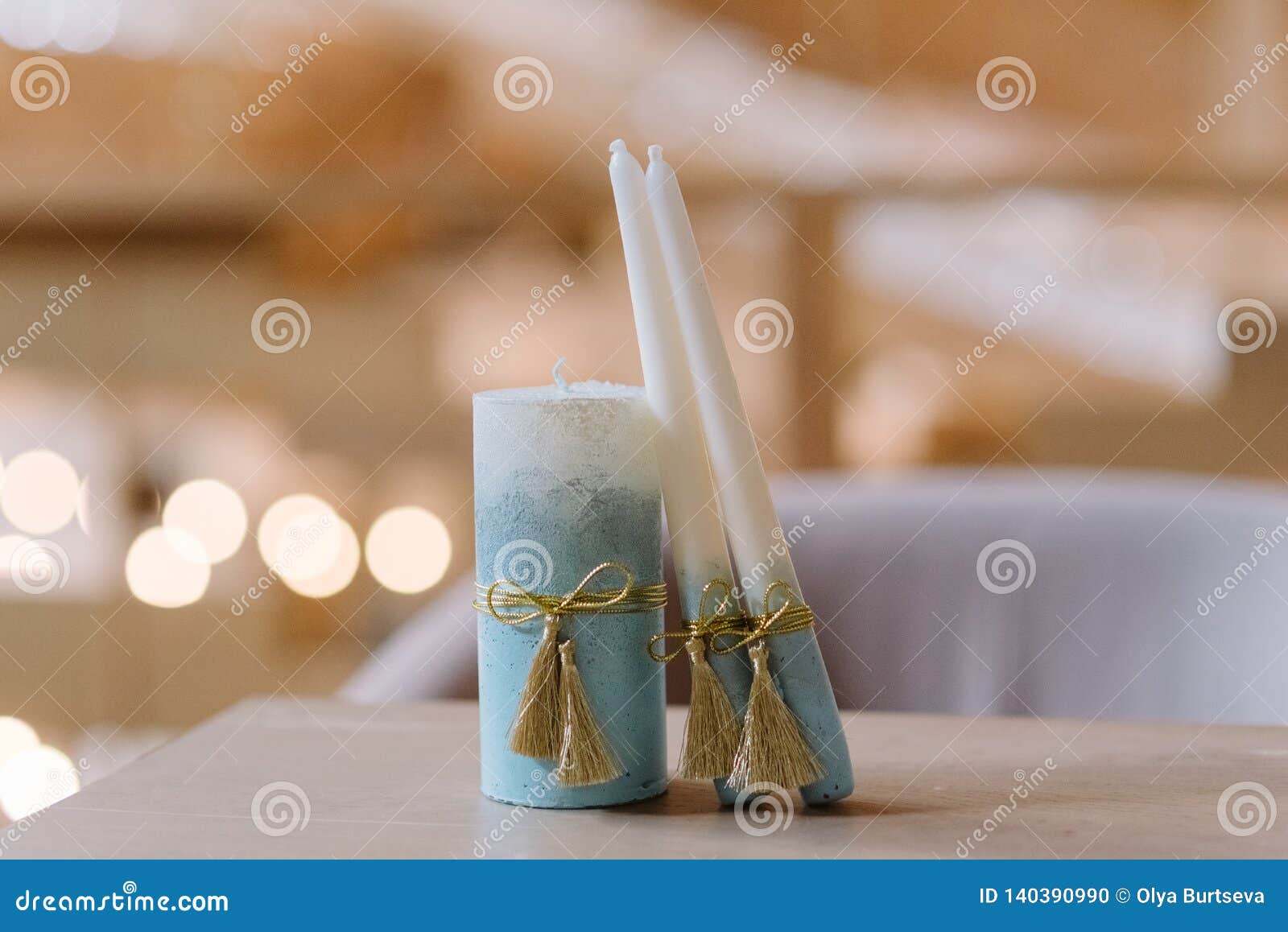Candles for Wedding Tradition. Stock Photo - Image of arow, event ...