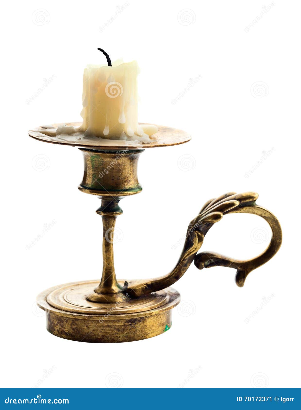Candlestick with Candle Isolated on White Stock Image - Image of ...