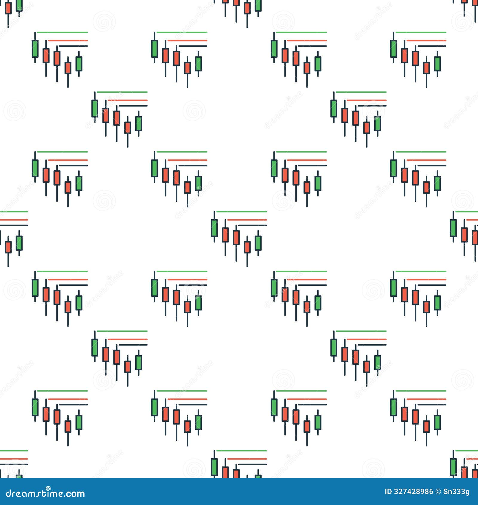 Candlestick Chart Crypto Trading Vector Colored Seamless Pattern Stock ...