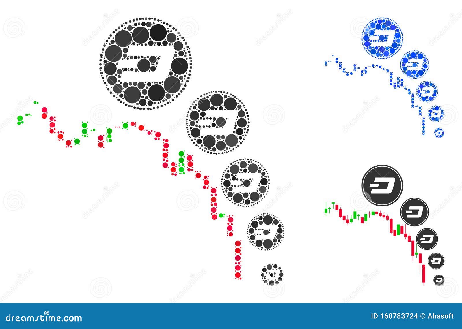 Candlestick Chart Dashcoin Deflation Composition Icon of Round Dots ... Candlestick Chart Dashcoin Deflation Composition Icon of Round Dots ...
