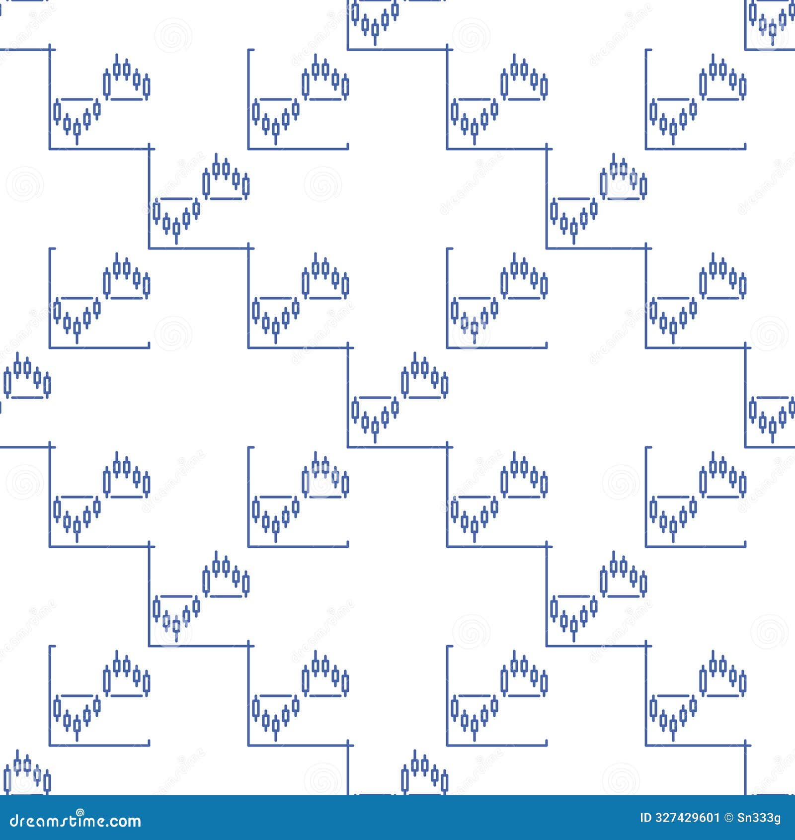 Candlestick Chart Formation Vector Seamless Pattern in Outline Style ...
