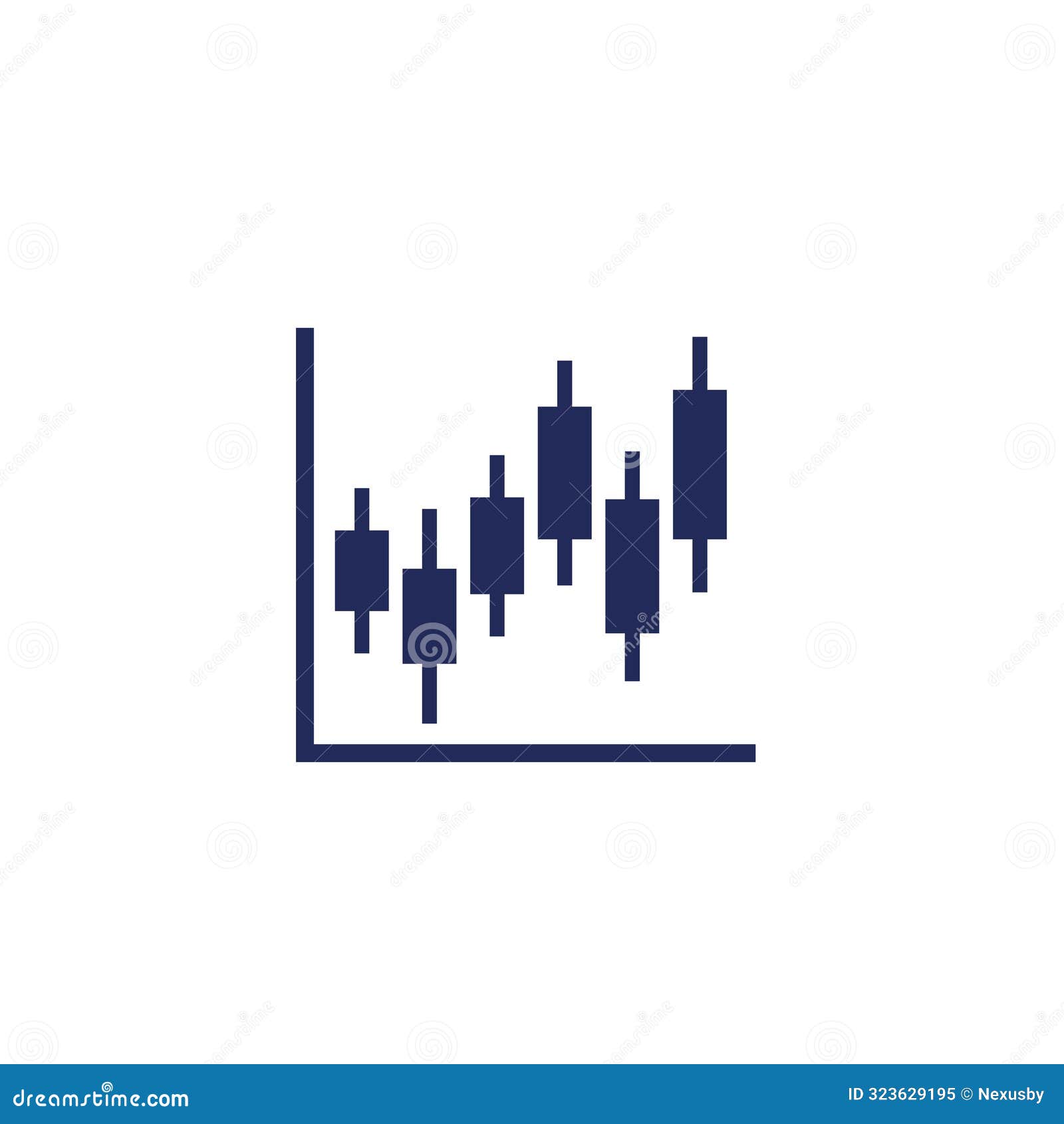 Candlestick Chart Icon on White Stock Vector - Illustration of ...
