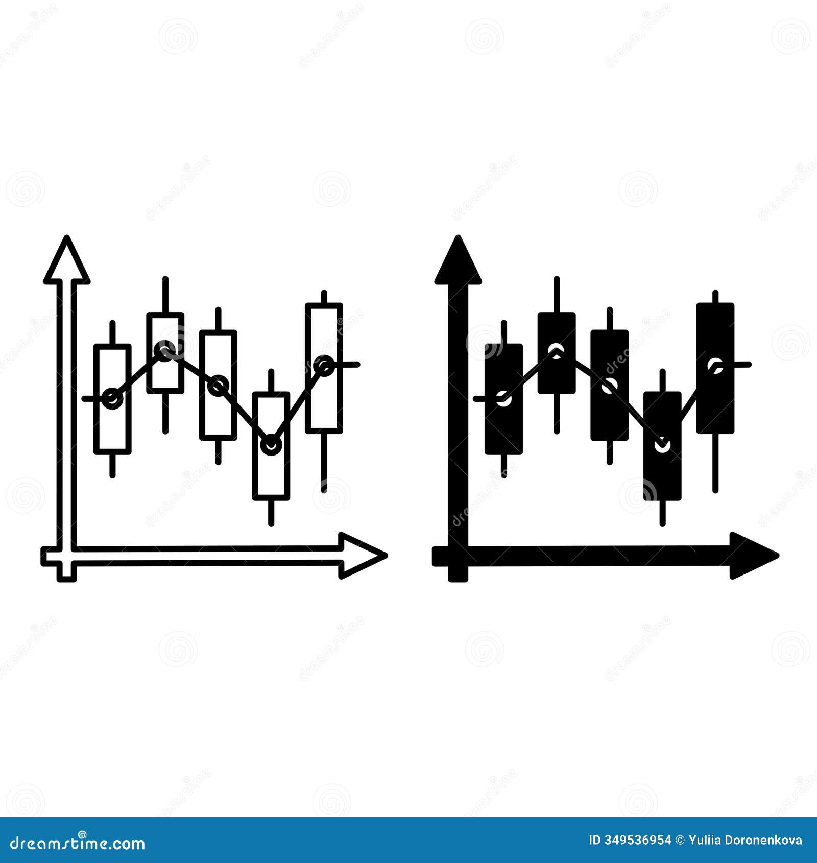 Candlestick Chart Icons. stock vector. Illustration of loss - 349536954
