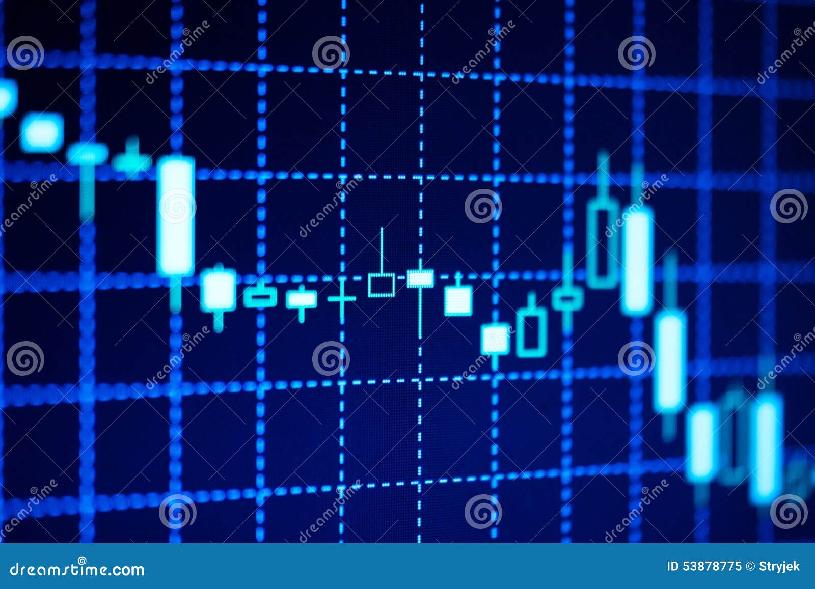 Candlestick Chart Showing a Decreasing Trend Stock Image - Image of ...