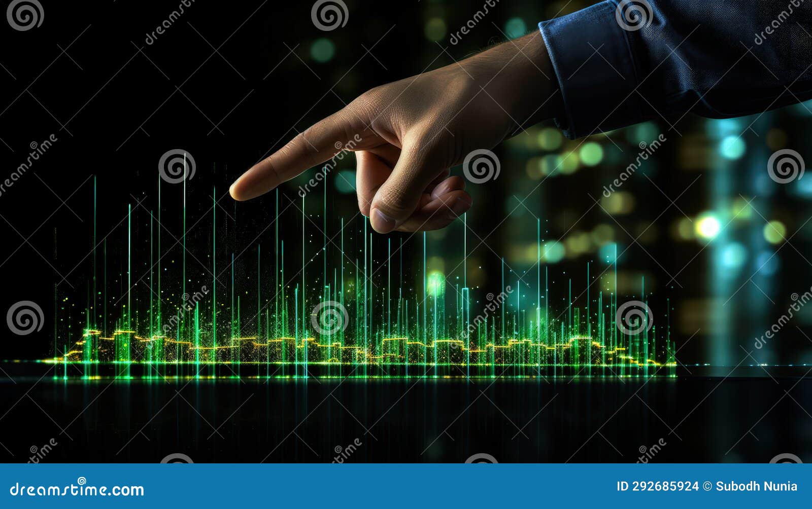 Candlestick Chart on Touchscreen Shows the Price Movements of Stock ...