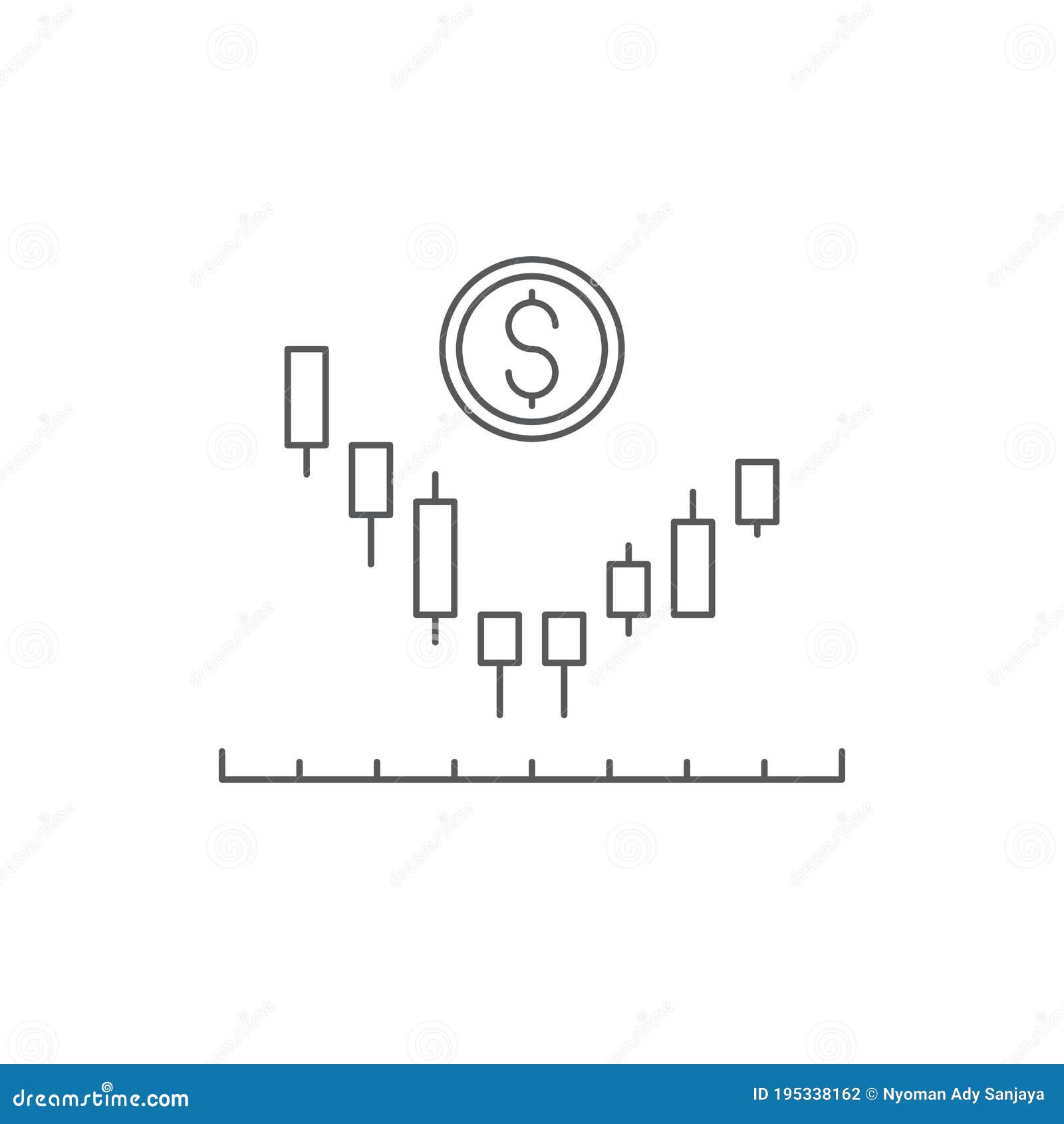 Candlestick Chart Vector Icon Symbol Trading Isolated on White ...