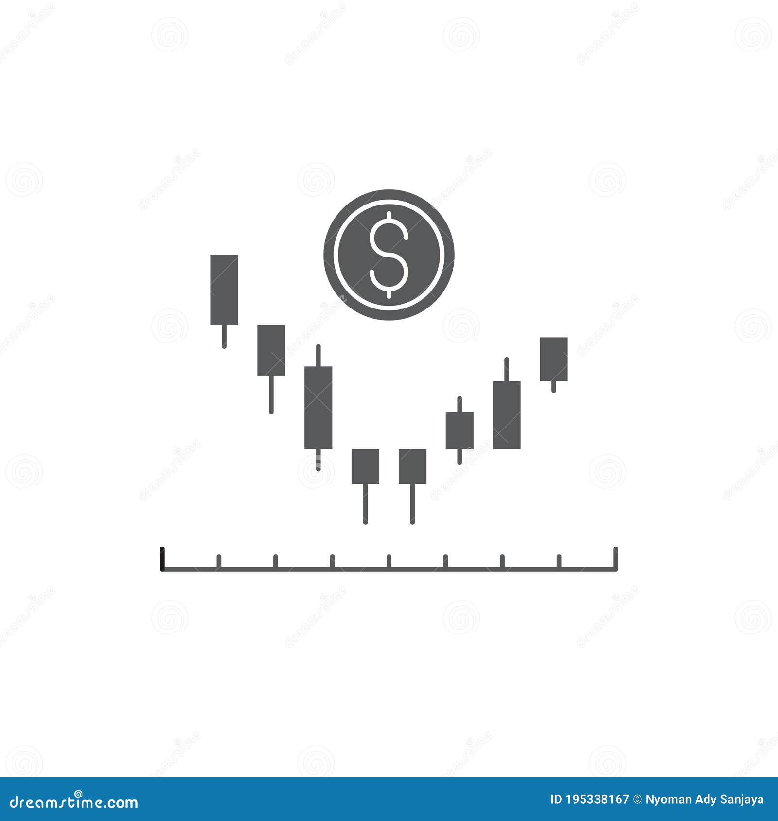 Candlestick Chart Vector Icon Symbol Trading Isolated on White ...