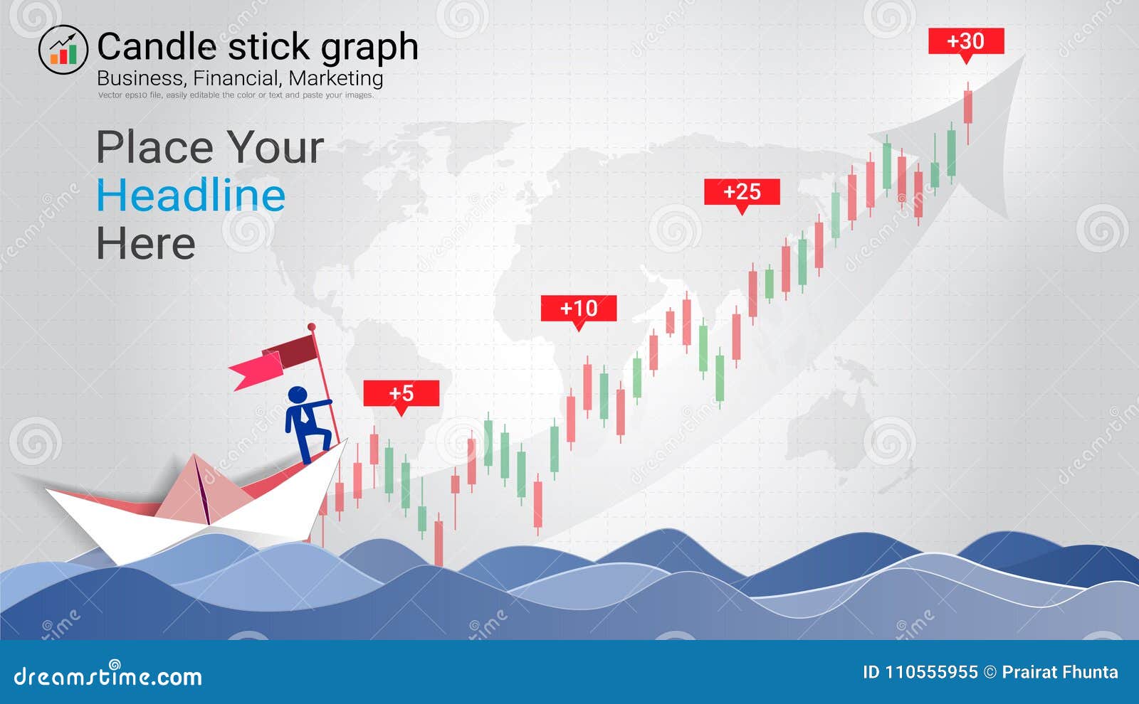 Candlestick and Financial Graph Charts, Infographic Presentations ...