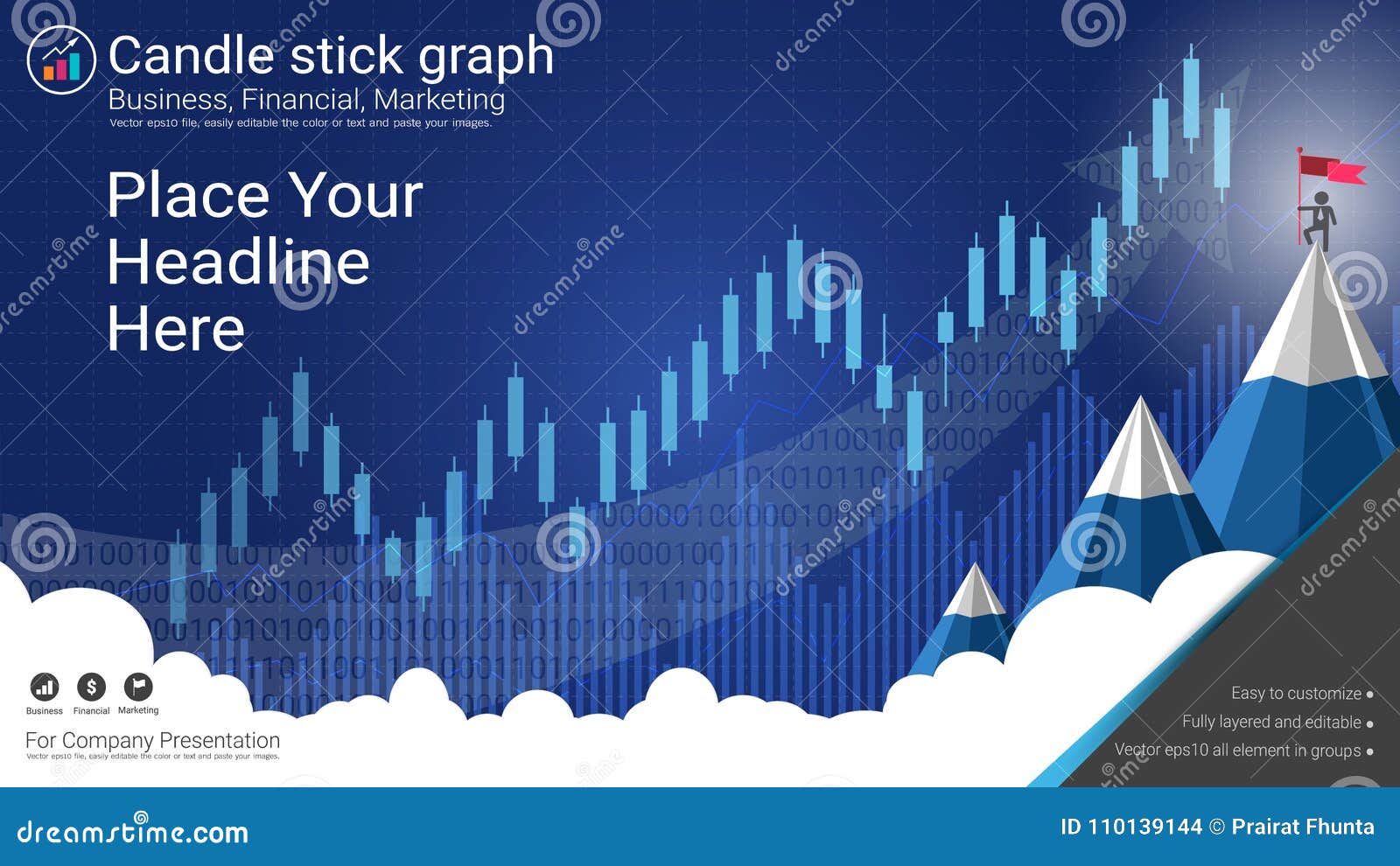 Candlestick and Financial Graph Charts, Infographic Presentations ...