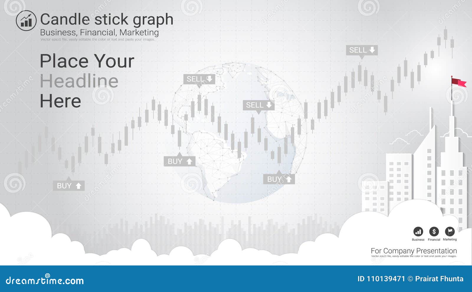 Candlestick and Financial Graph Charts, Infographic Presentations ...