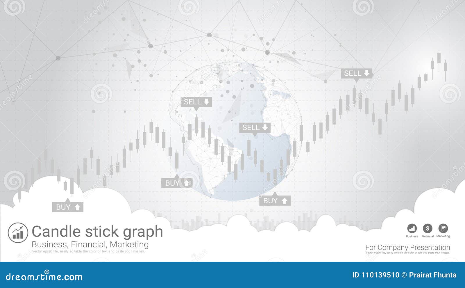 Candlestick and Financial Graph Charts, Infographic Presentations ...