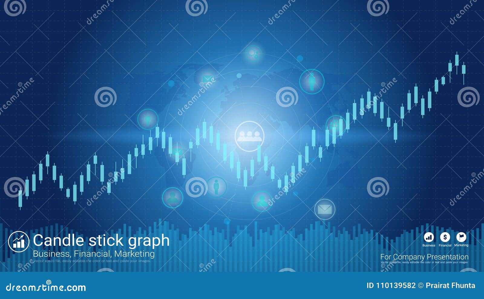 Candlestick and Financial Graph Charts, Infographic Presentations ...