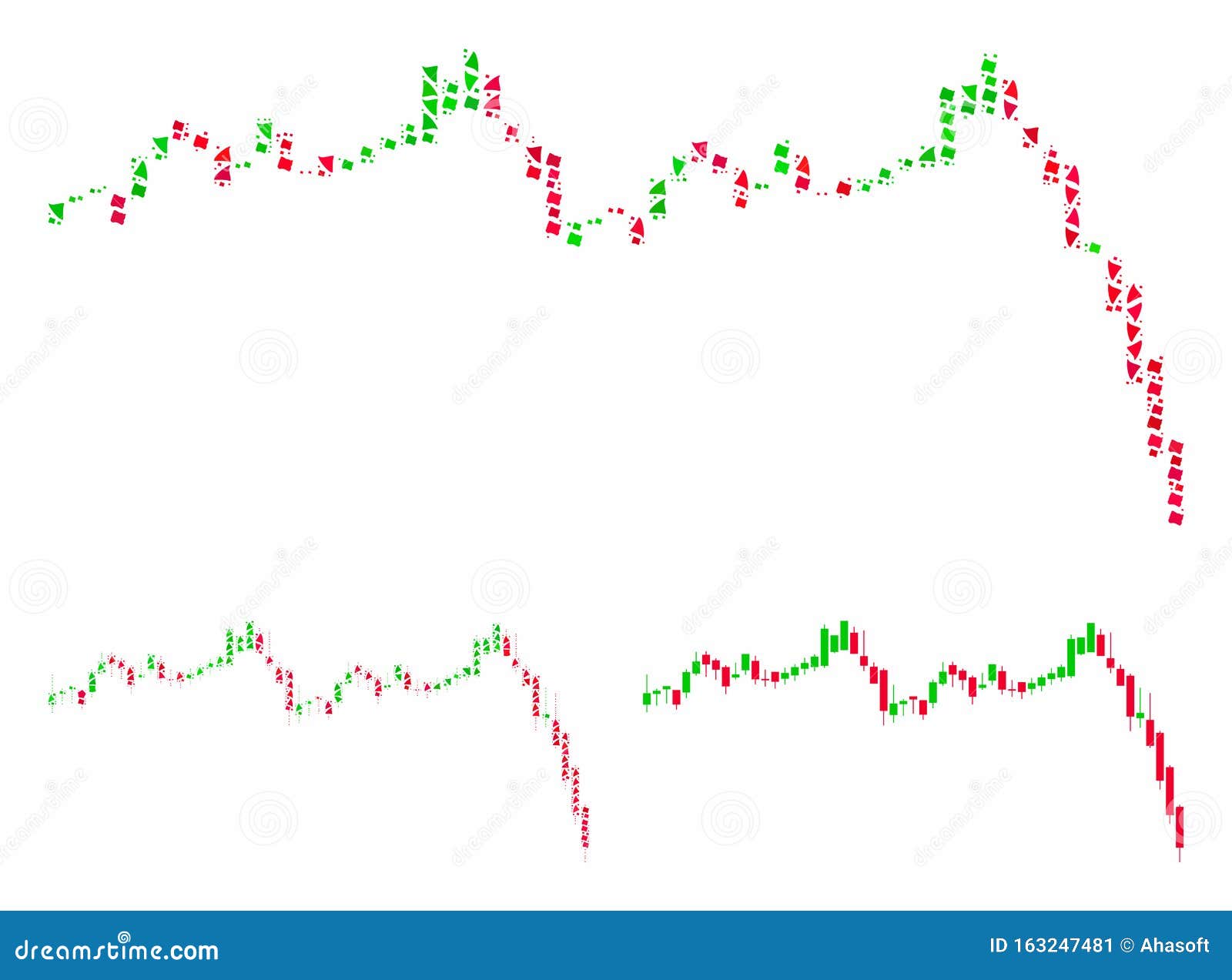 Candlestick Graph Falling Acceleration Composition Icon of Uneven ...