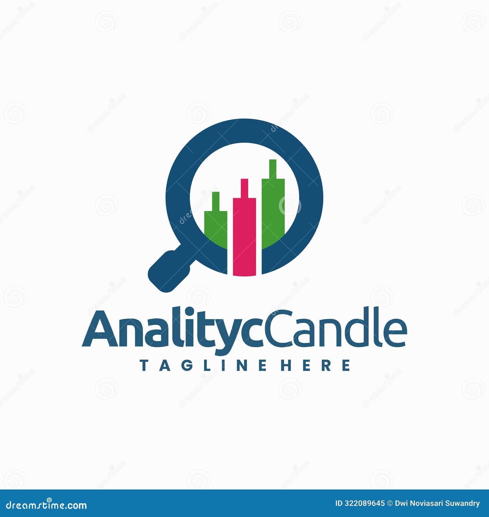 Candlestick Logo with Magnifying Glass Sign Combination Concept Stock ...