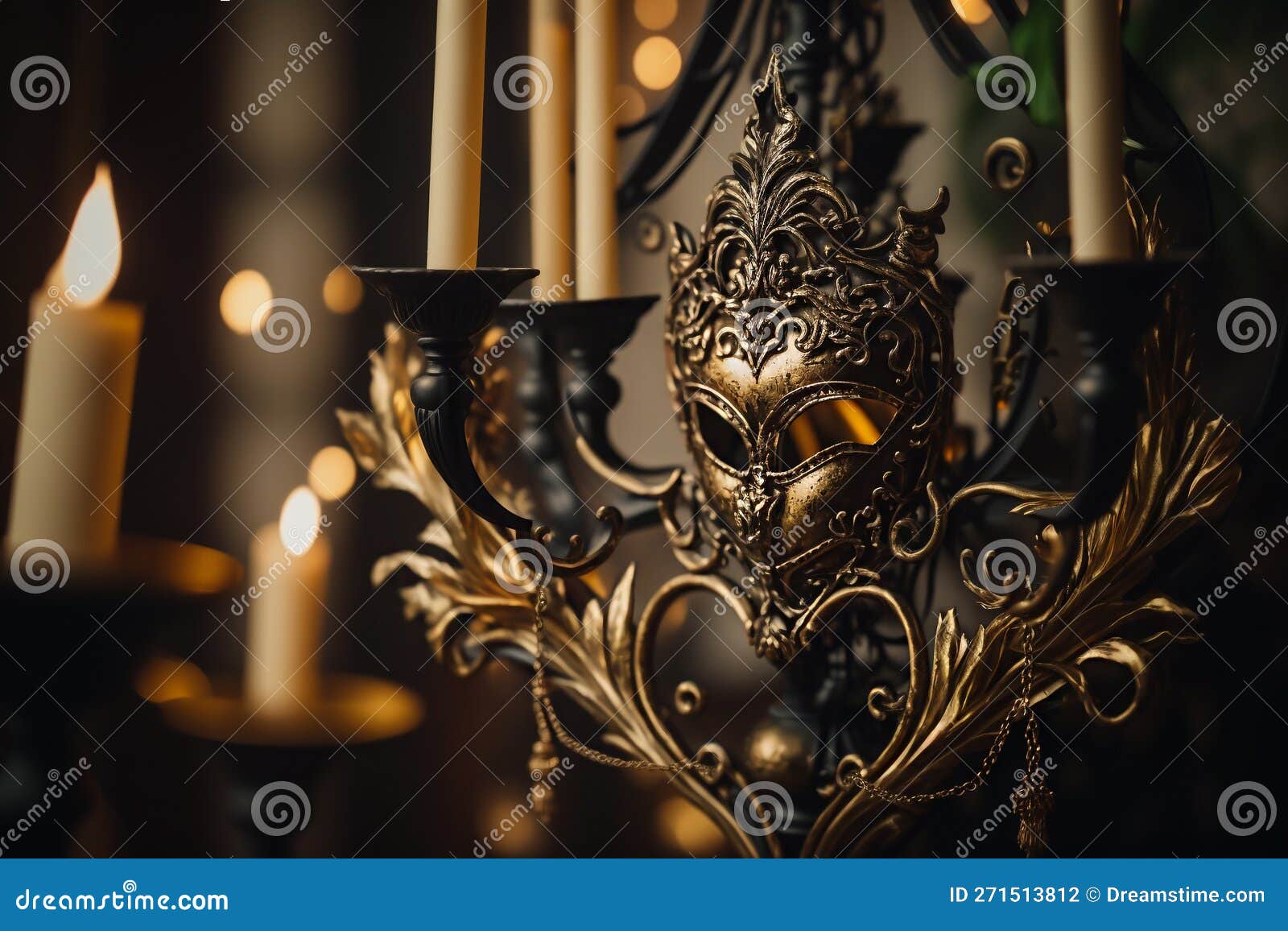 Candlestick in the Shape of a Bronze Mask Generative AI Stock ...