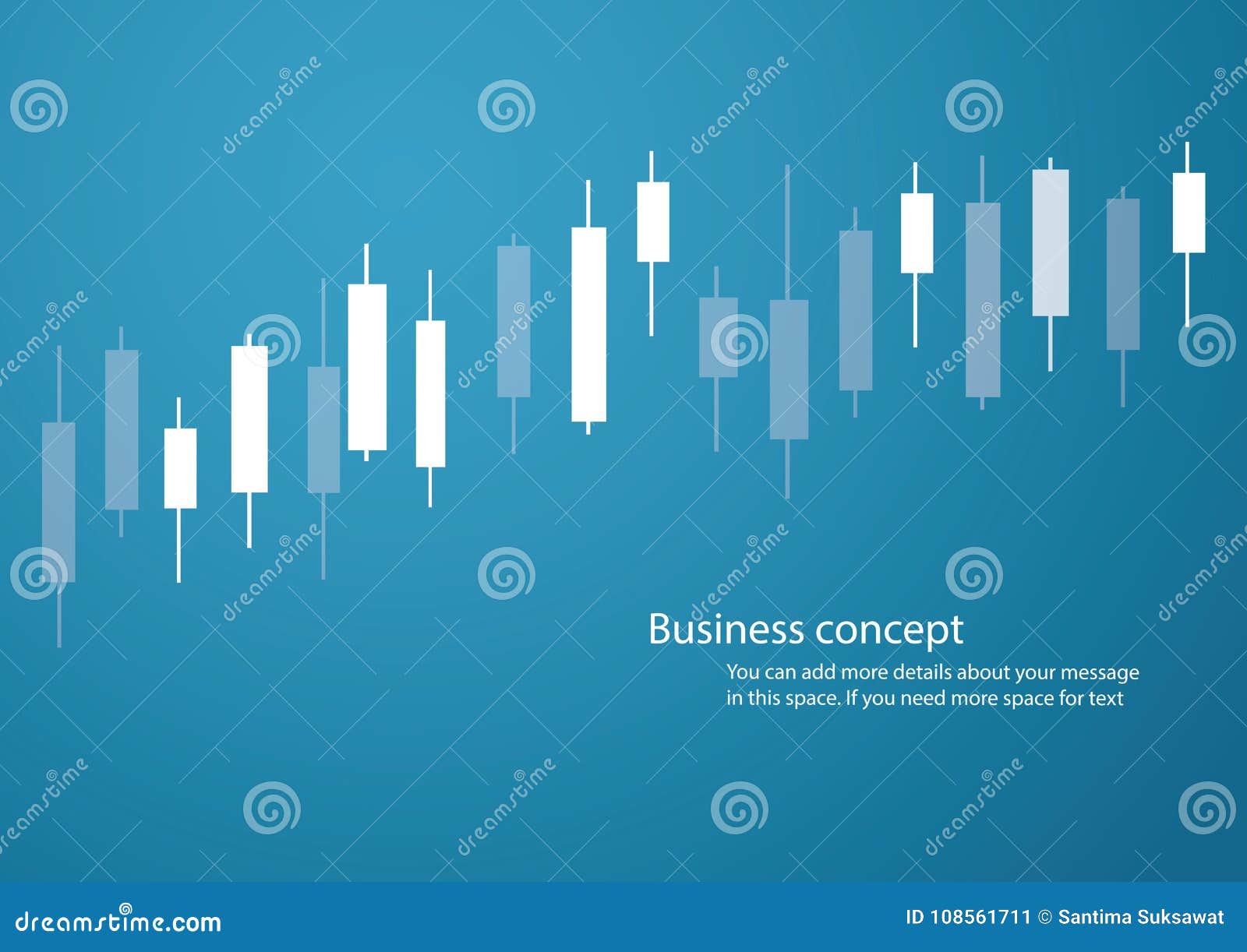 Candlestick Stock Exchange Blue Background Vector Stock Vector ...