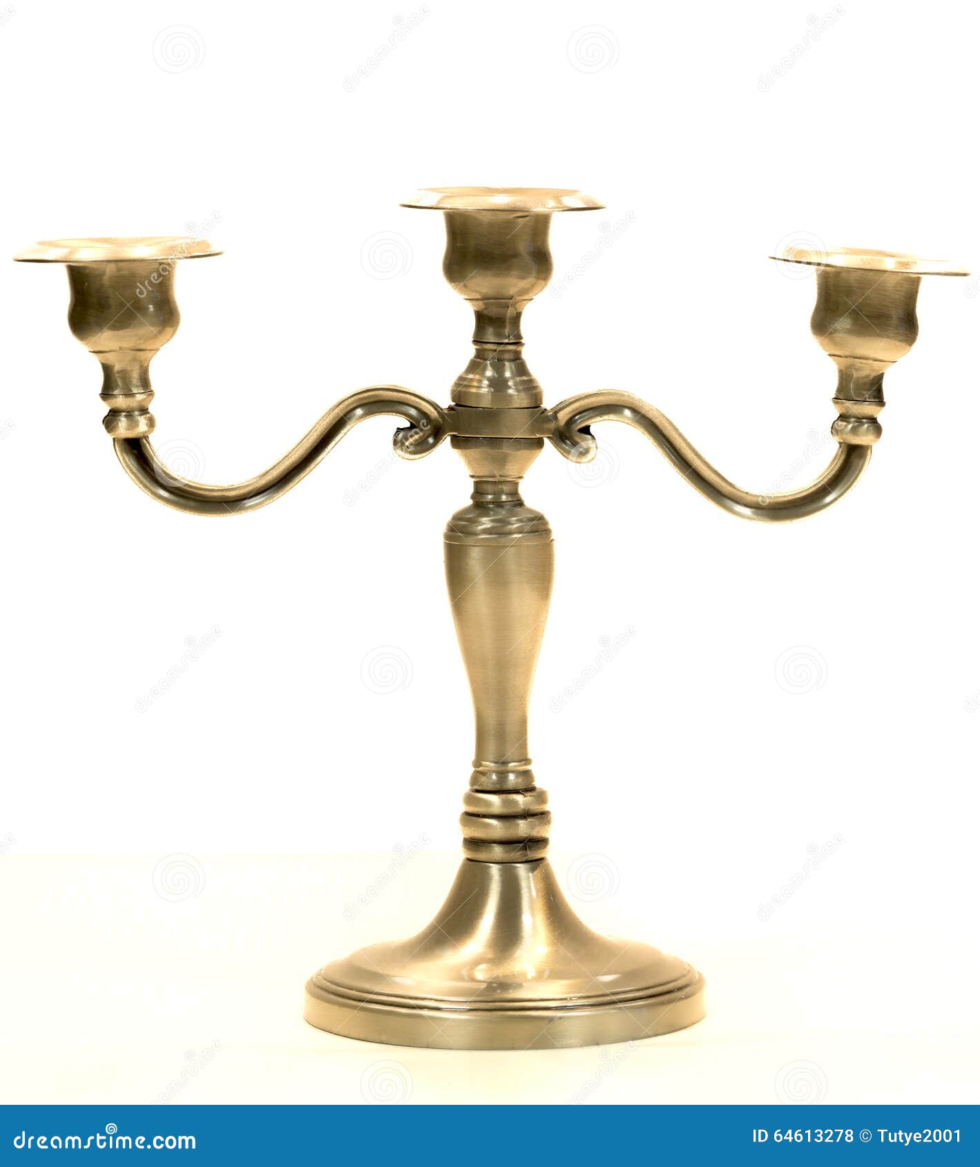 Candlestick with Three Candles Isolated Stock Photo - Image of design ...
