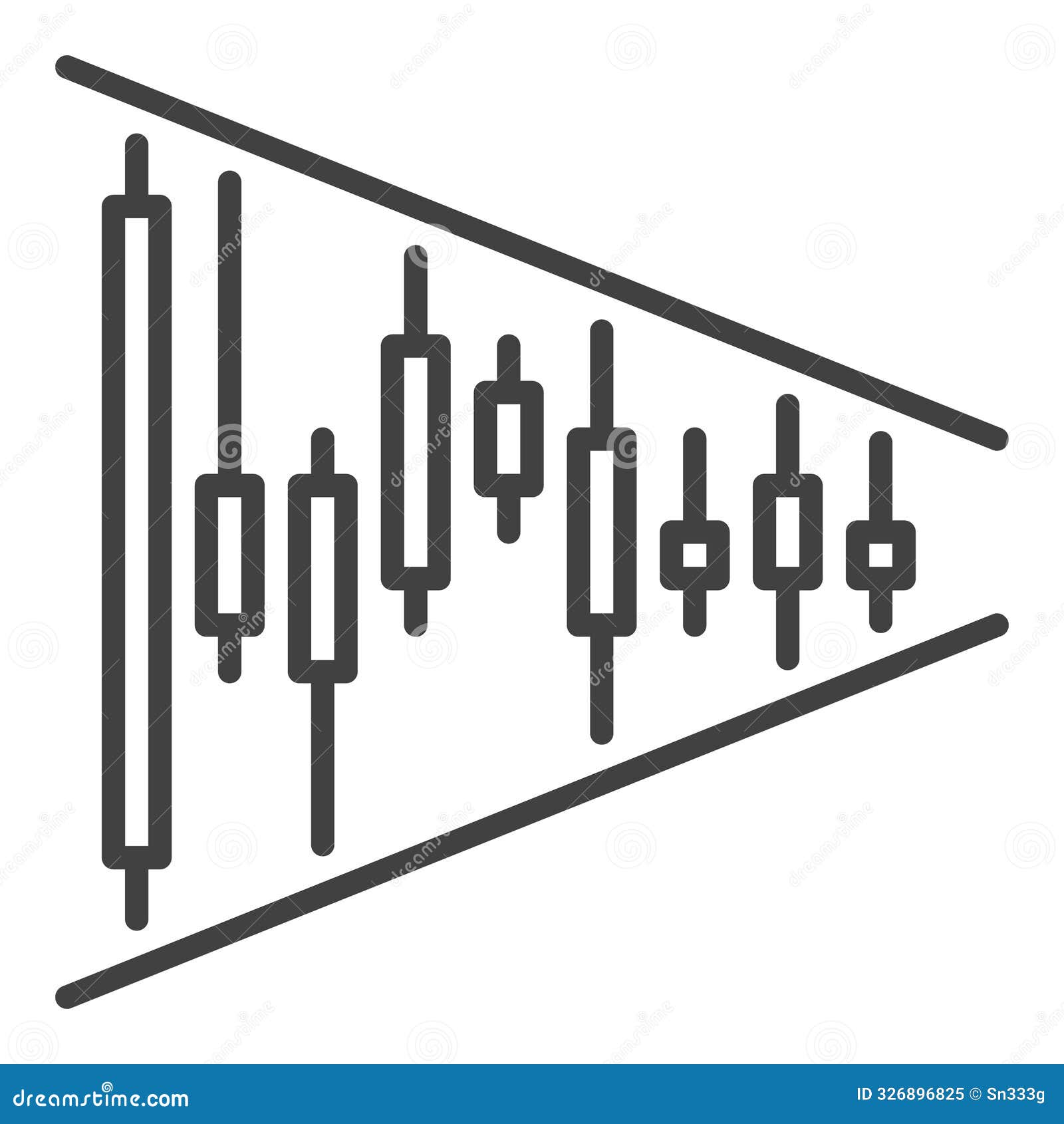 Candlestick Triangle Figure Vector Cryptocurrency Trading Linear Icon ...