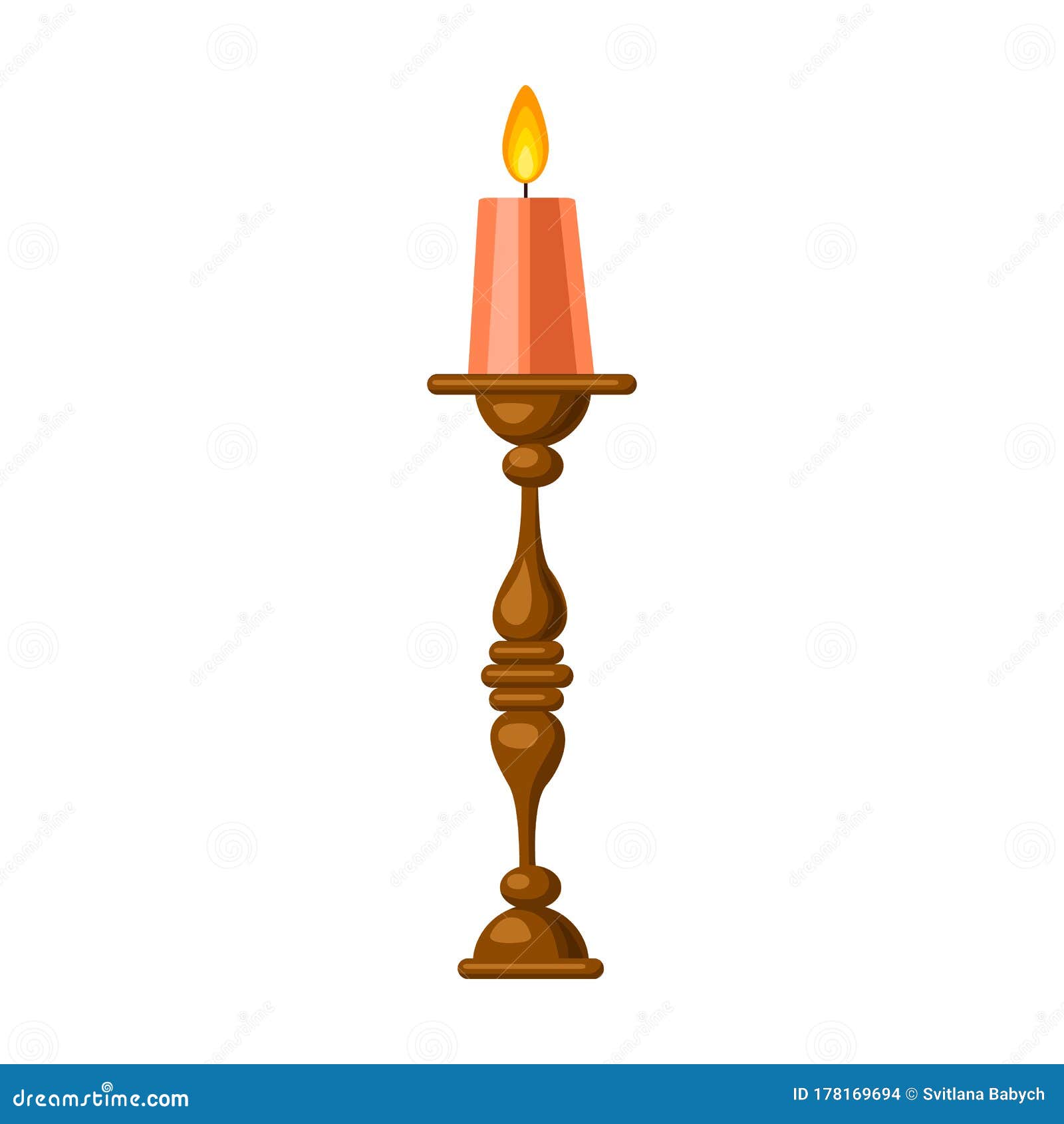 Candlestick Vector Icon.Cartoon Vector Icon Isolated on White ...