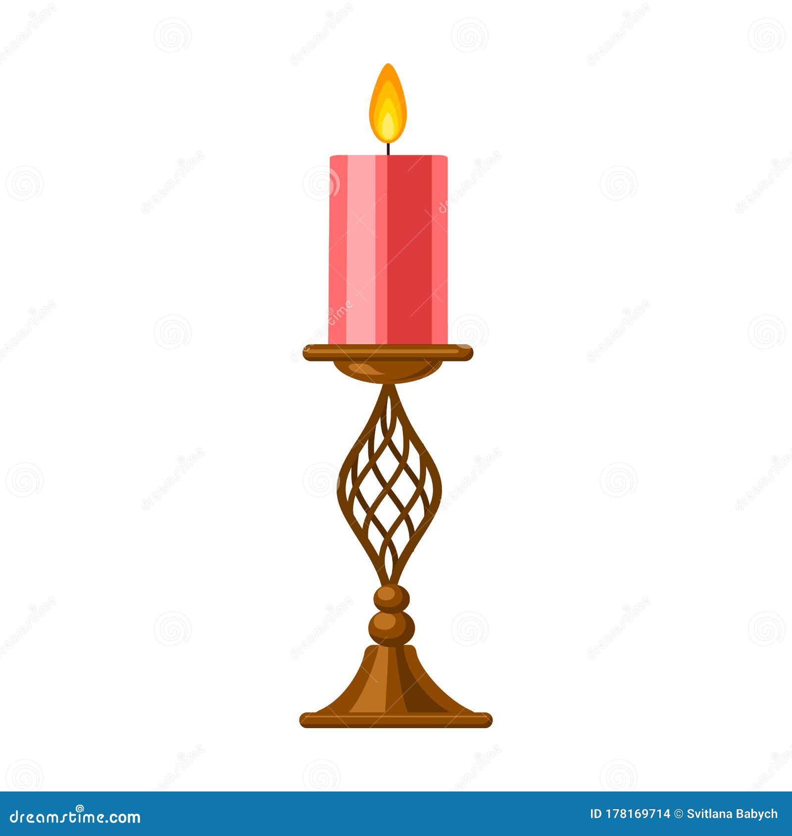 Candlestick Vector Icon.Cartoon Vector Icon Isolated on White ...
