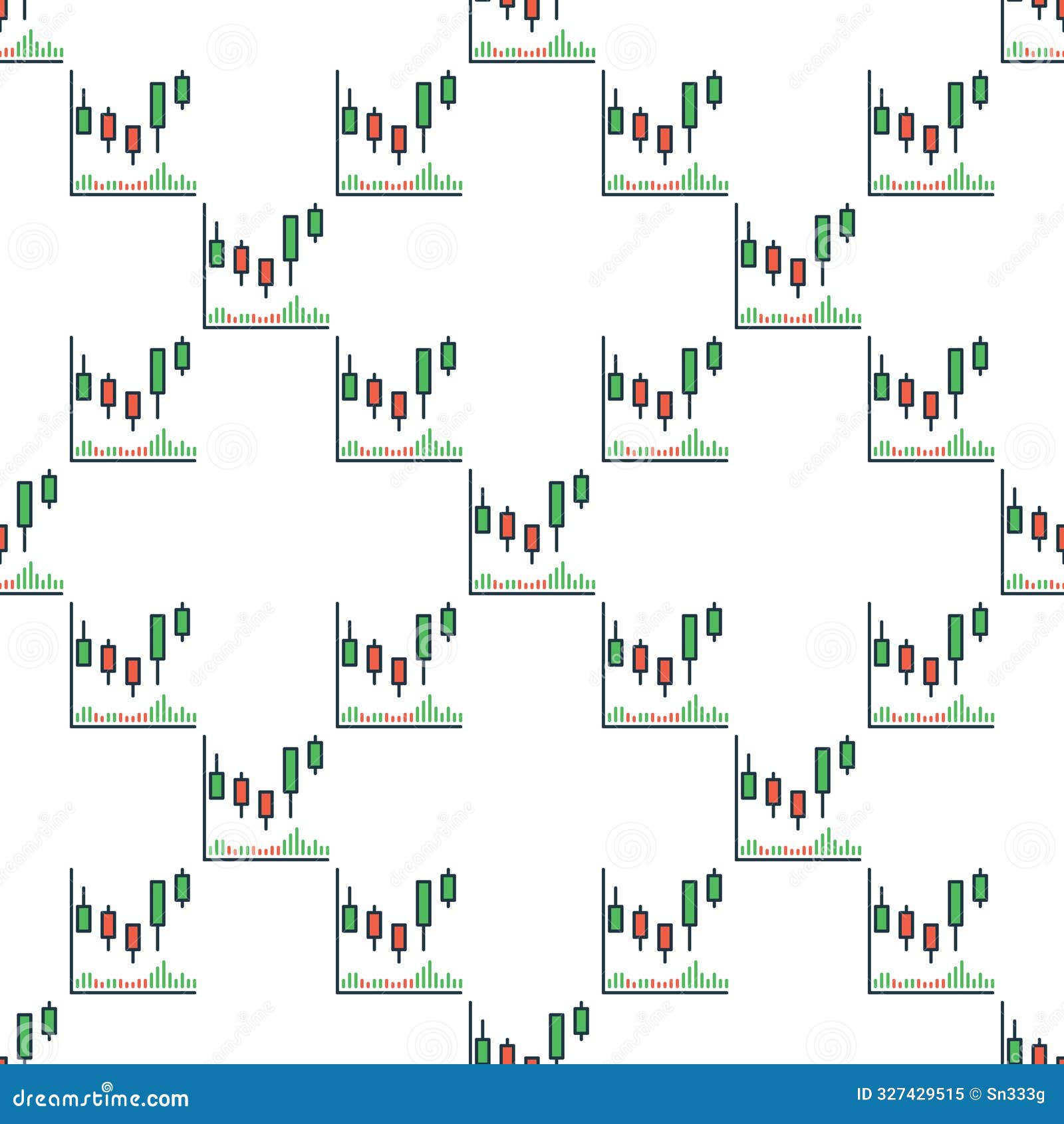 Candlestick Vector Technical Analysis Colored Seamless Pattern Stock ...