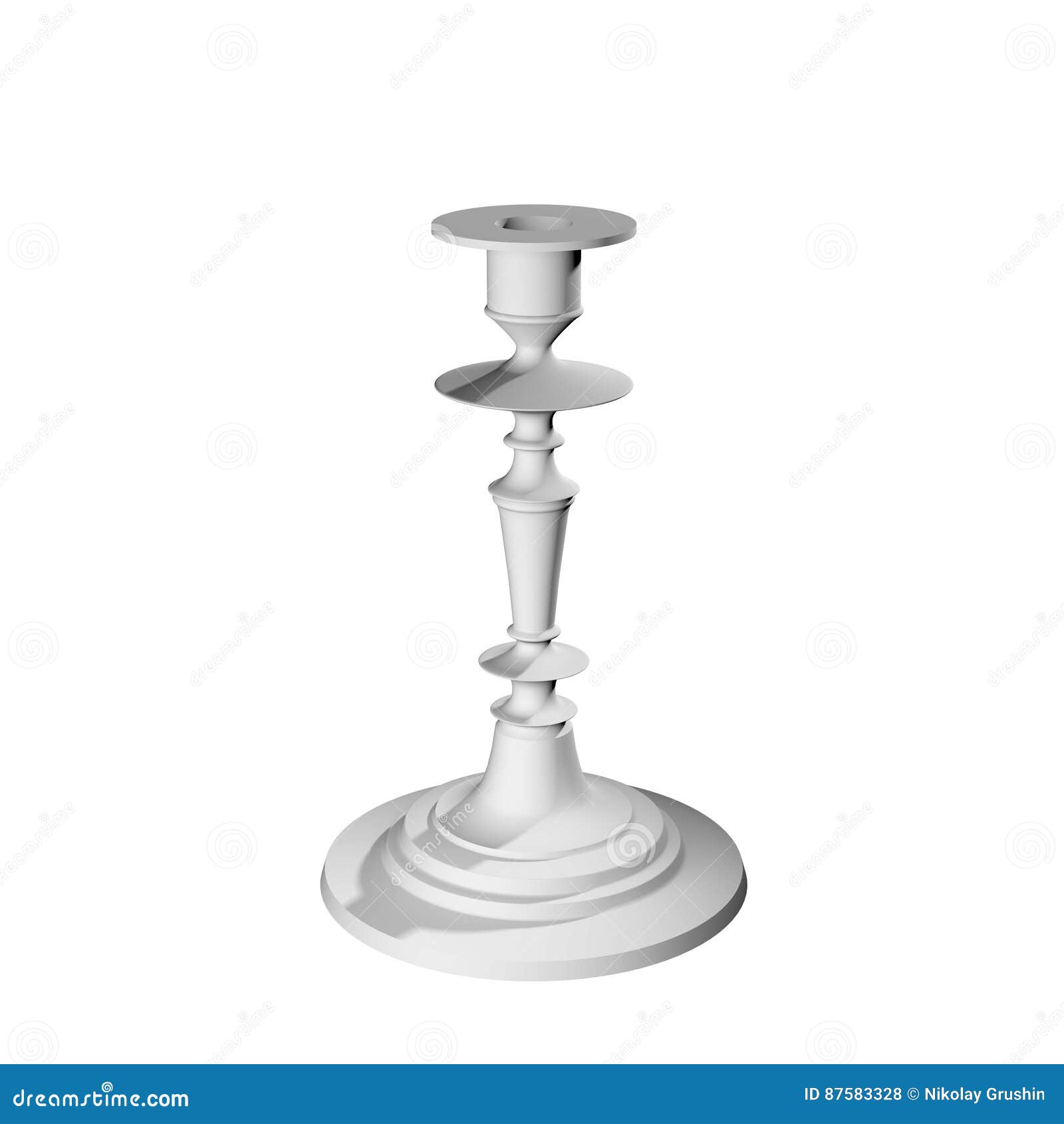 Candlestick white isolated stock illustration. Illustration of white ...