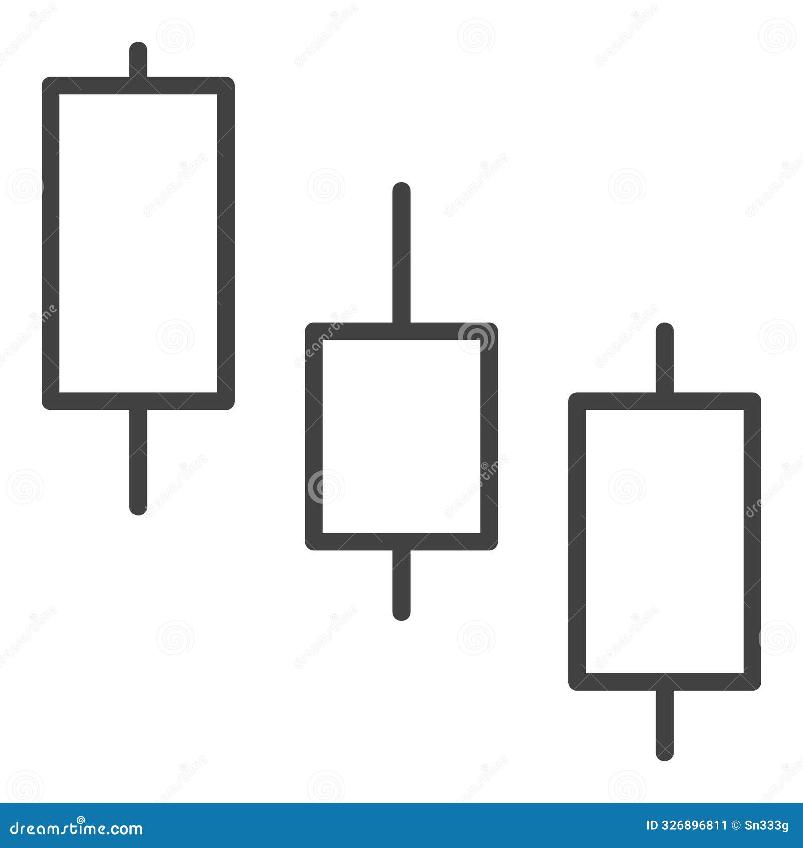 Candlesticks Vector Outline Icon or Design Element Stock Illustration ...