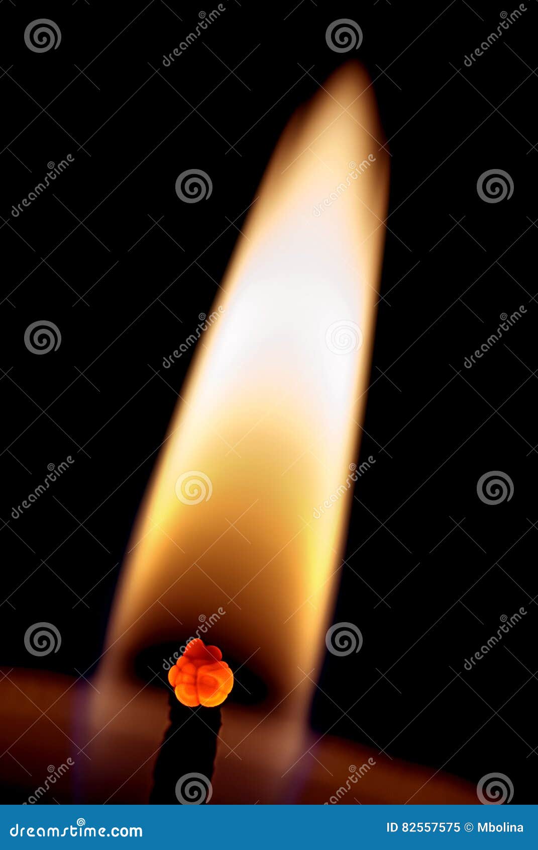 Candlewick at Night Closeup Vertical Image Stock Image - Image of ...