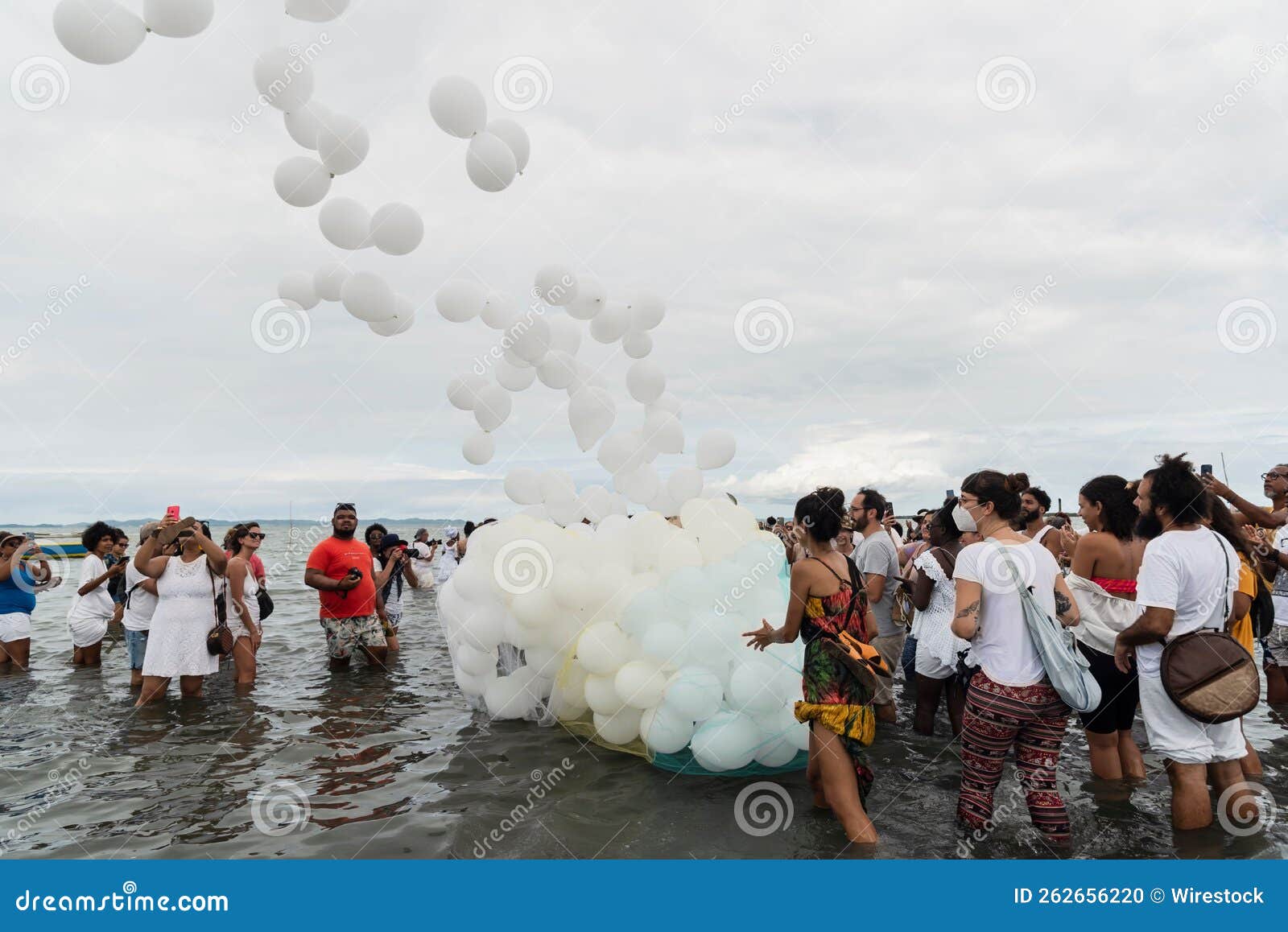 Candomble Members are Seen on the Beach during a Religious ...