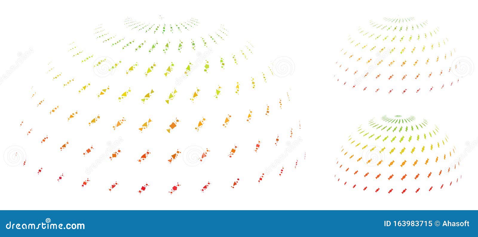 Candy Abstract Semi-sphere Composition Icon of Unequal Items Stock ...