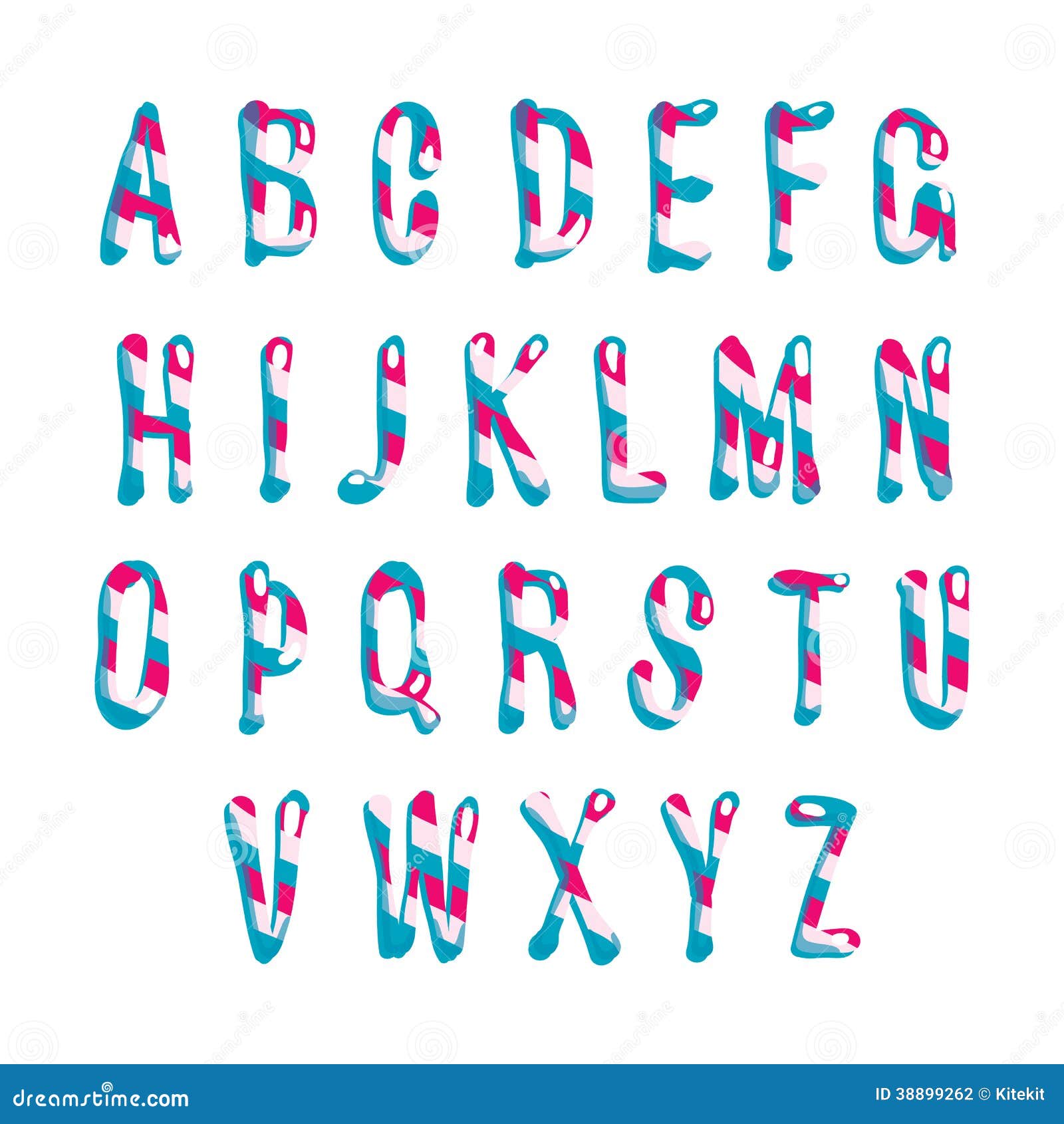 Candy Alphabet. Vector Illustration Stock Vector - Illustration of ...