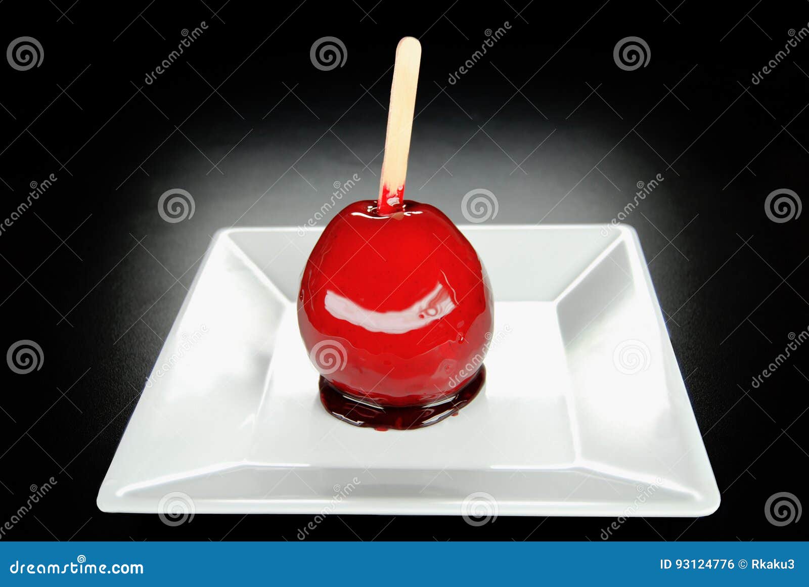 Candy Apple in Black Background Stock Photo - Image of recipe, food ...