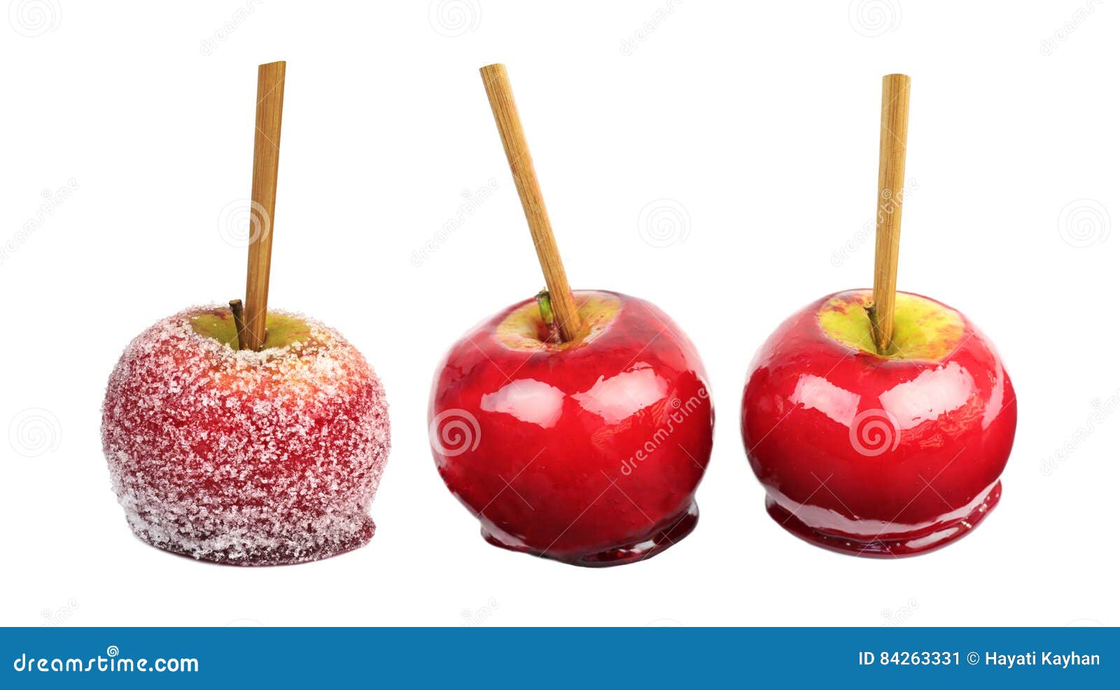Candy Apple Coated with Granulated Sugar Isolated on White Background ...