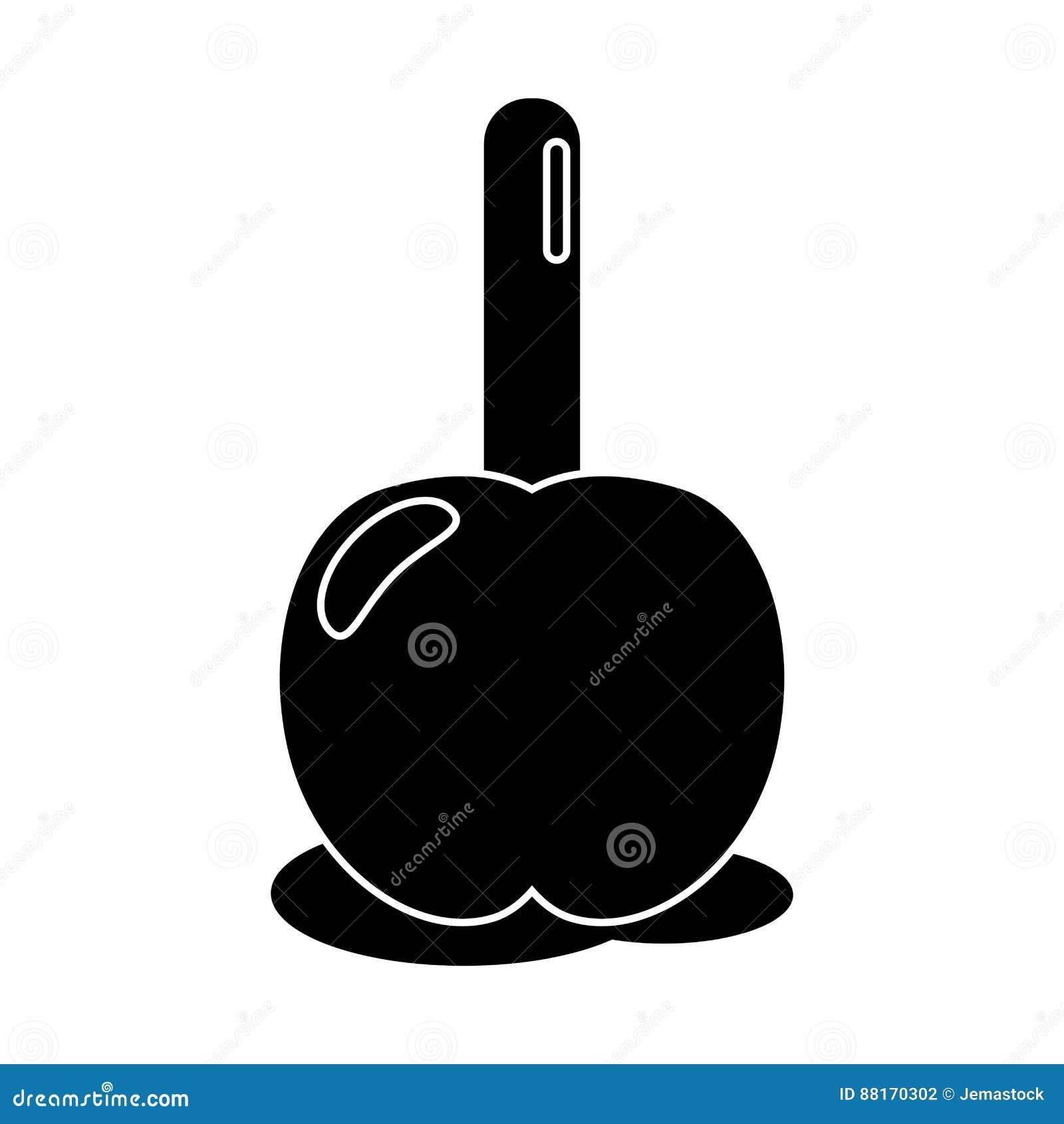 Candy Apple with Stick Pictogram Stock Illustration - Illustration of ...