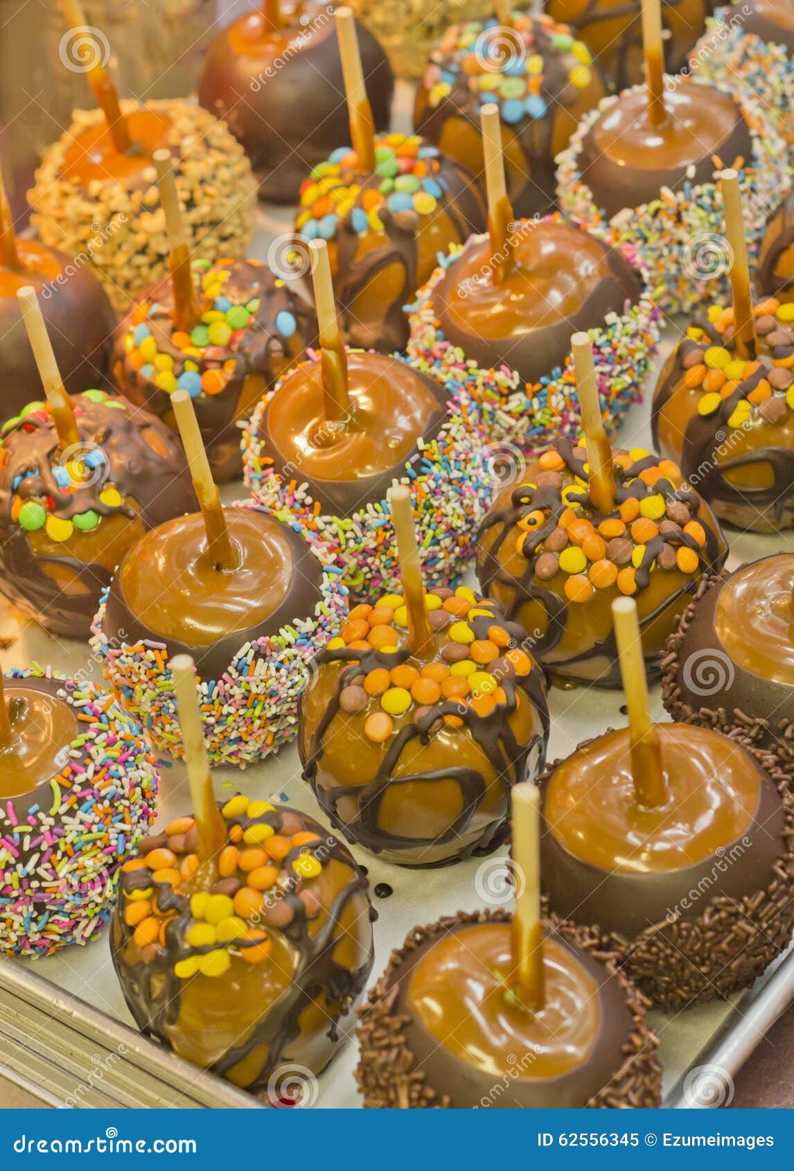 Candy Apples Variety stock image. Image of carnival, brown - 62556345