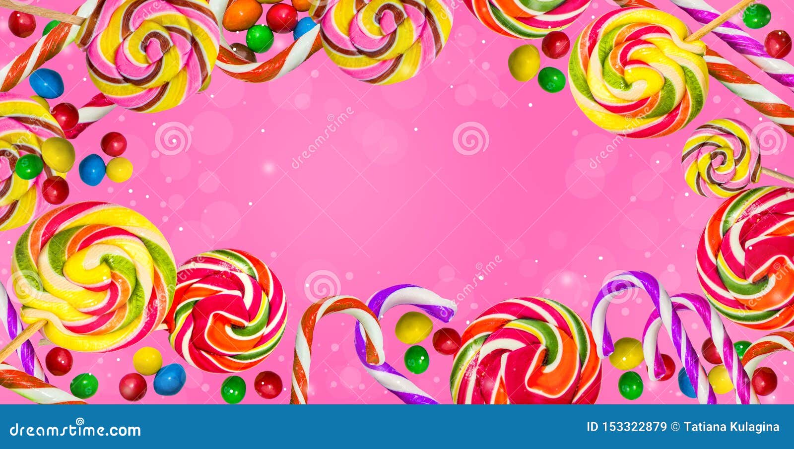 Candy Background. Candies on a Pink Background. Stock Image - Image of ...