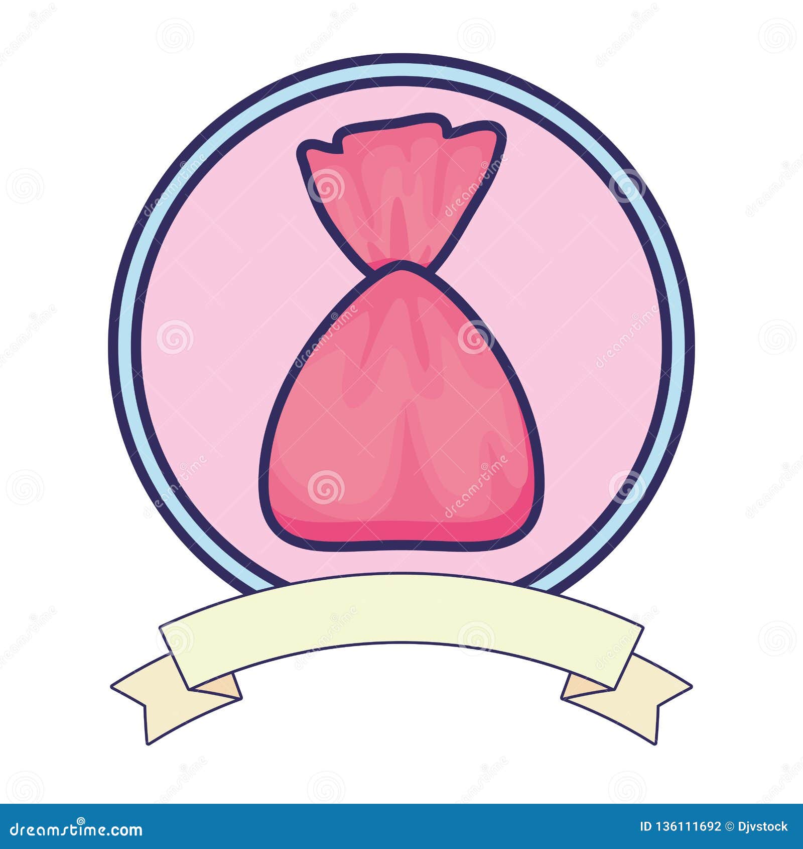 Candy bag design stock vector. Illustration of celebration - 136111692