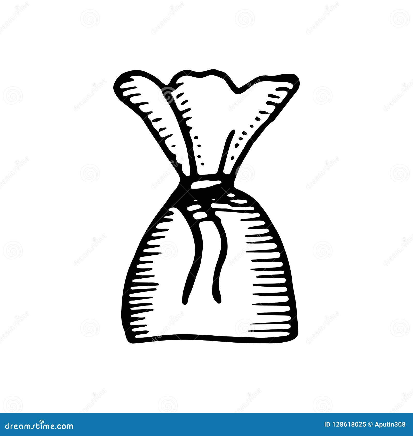 Candy Bag Icon. Sketch Isolated Object Stock Vector - Illustration of ...