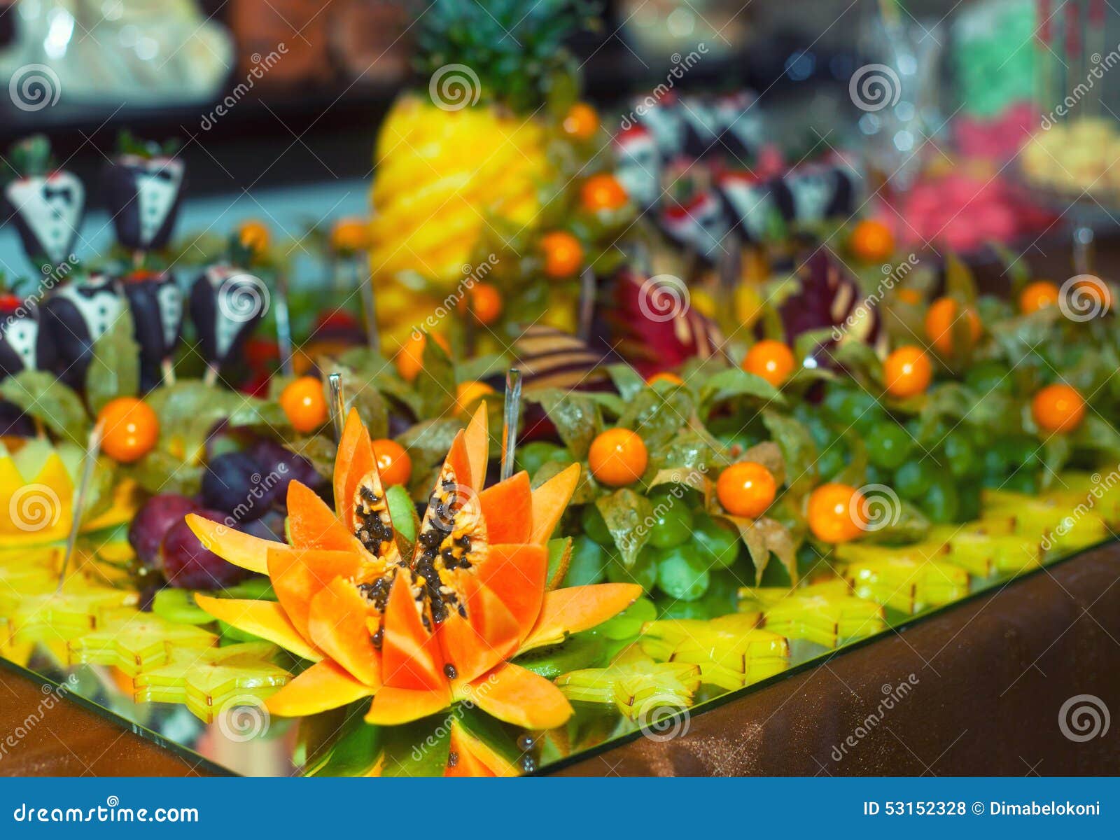 Candy bar with fruit. stock photo. Image of celebration - 53152328