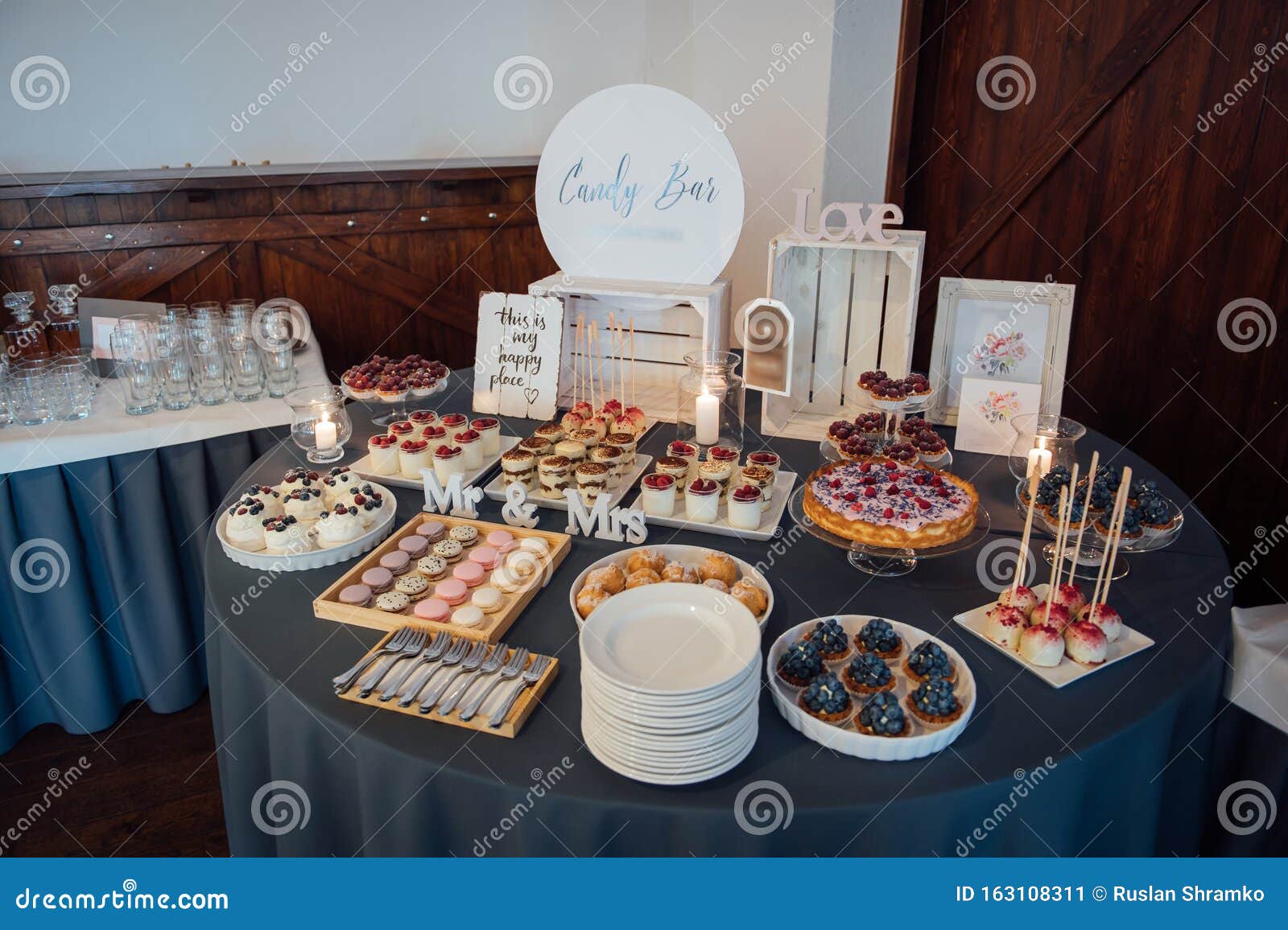 Candy Bar. Table with Different Sweets for Party Stock Image - Image of ...
