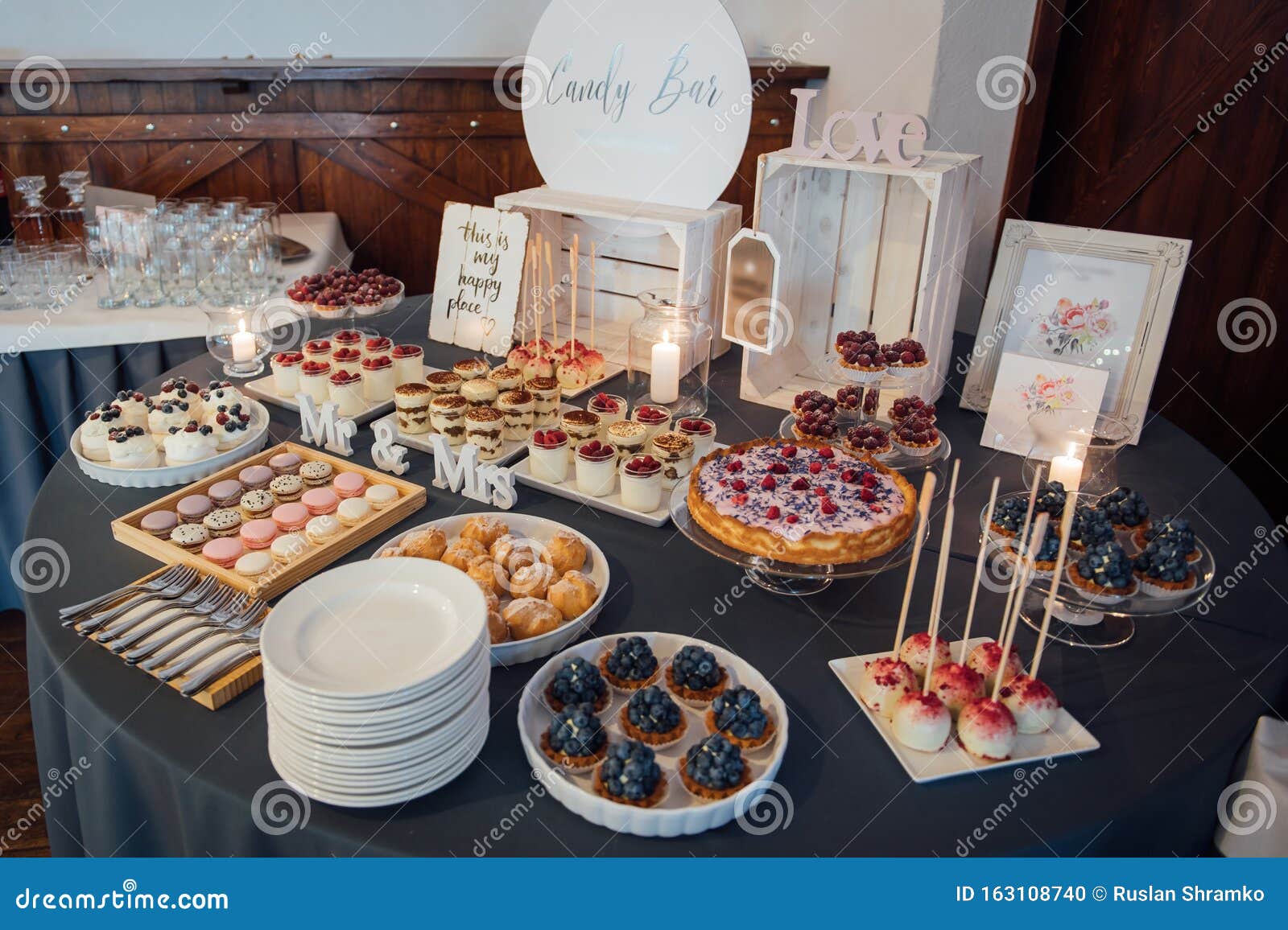Candy Bar. Table with Different Sweets for Party Stock Photo - Image of ...