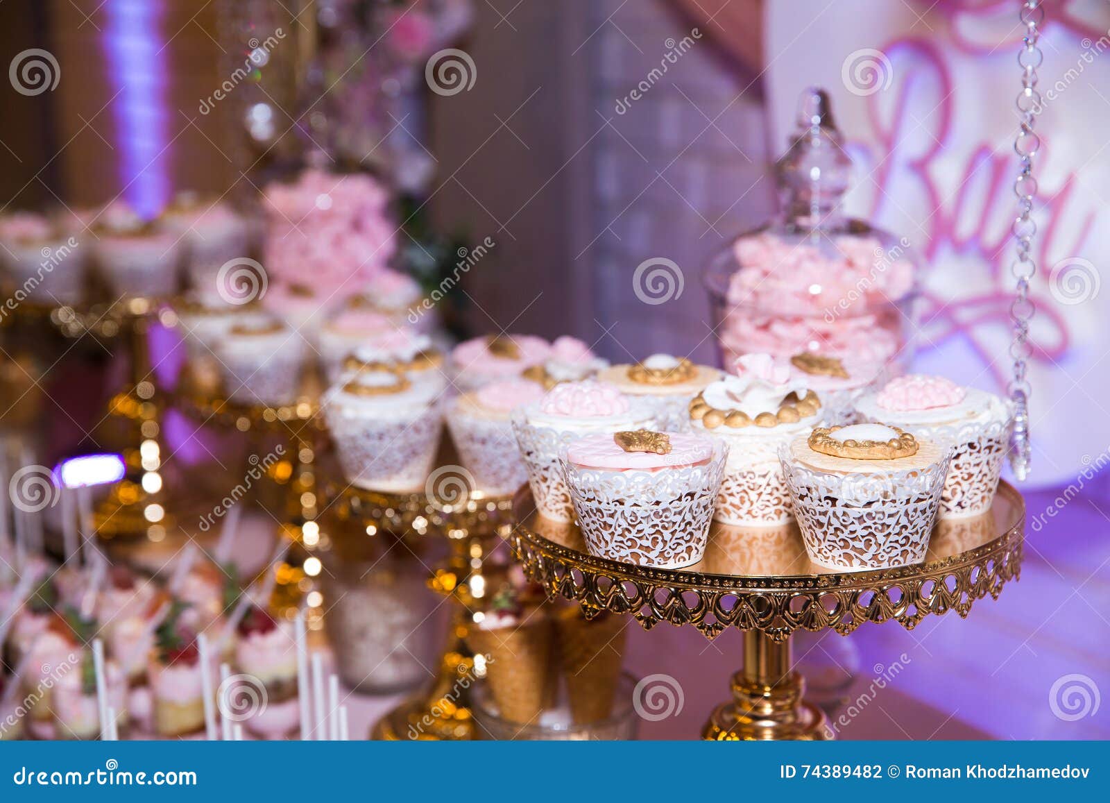 Candy Bar. Table with Sweets, Candies, Dessert Stock Photo - Image of ...