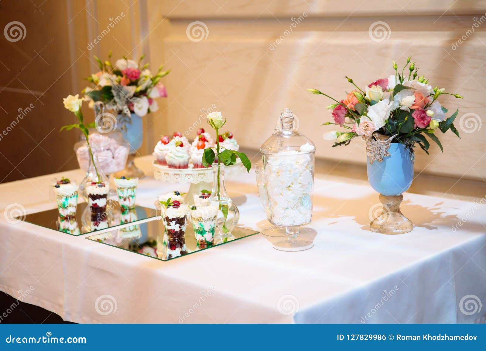 Candy Bar, a Table with Sweets and Desserts on the Table. Buffet with ...
