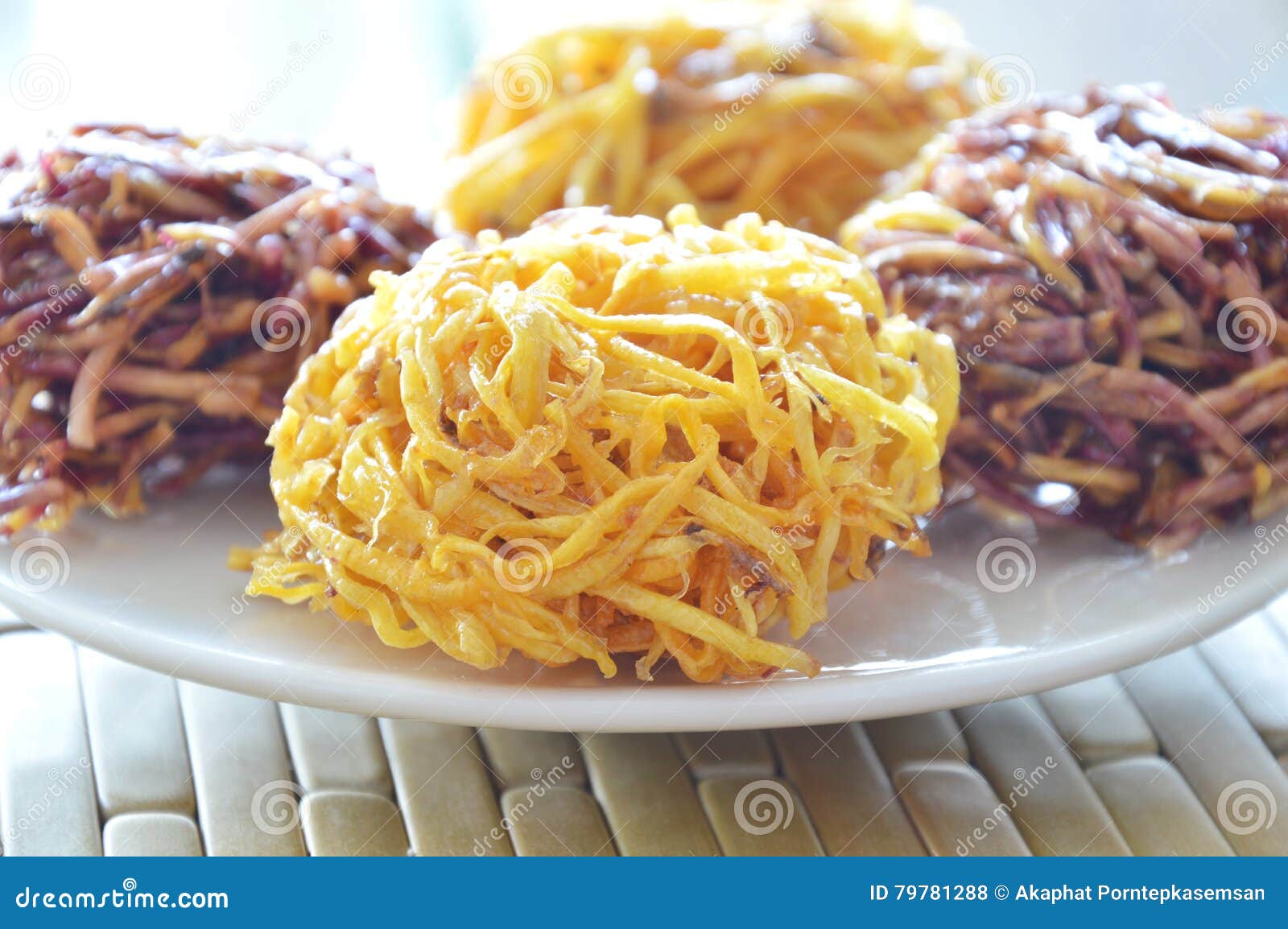 Candy Bird Nest Thai Snack Made of Fried Yam Stock Photo - Image of ...