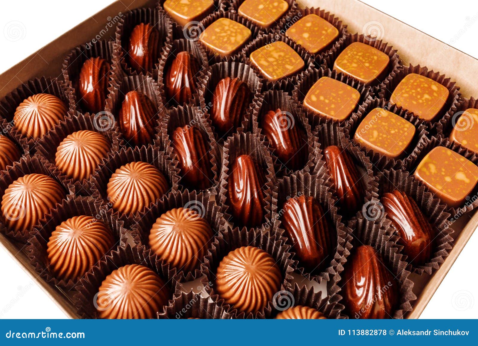 Candy in a box stock photo. Image of milky, sweet, dark - 113882878