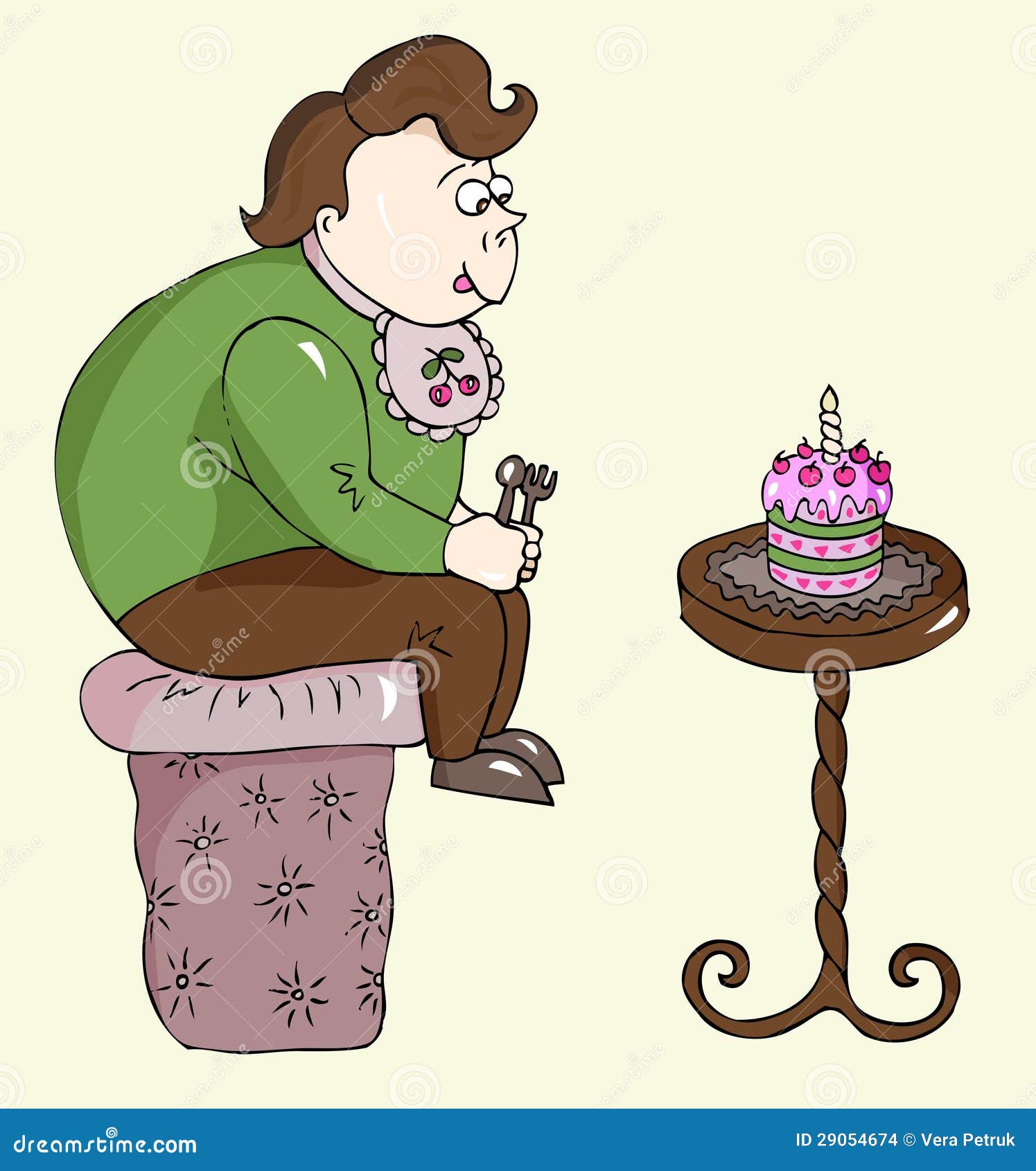 Candy boy with cake stock vector. Illustration of diet - 29054674