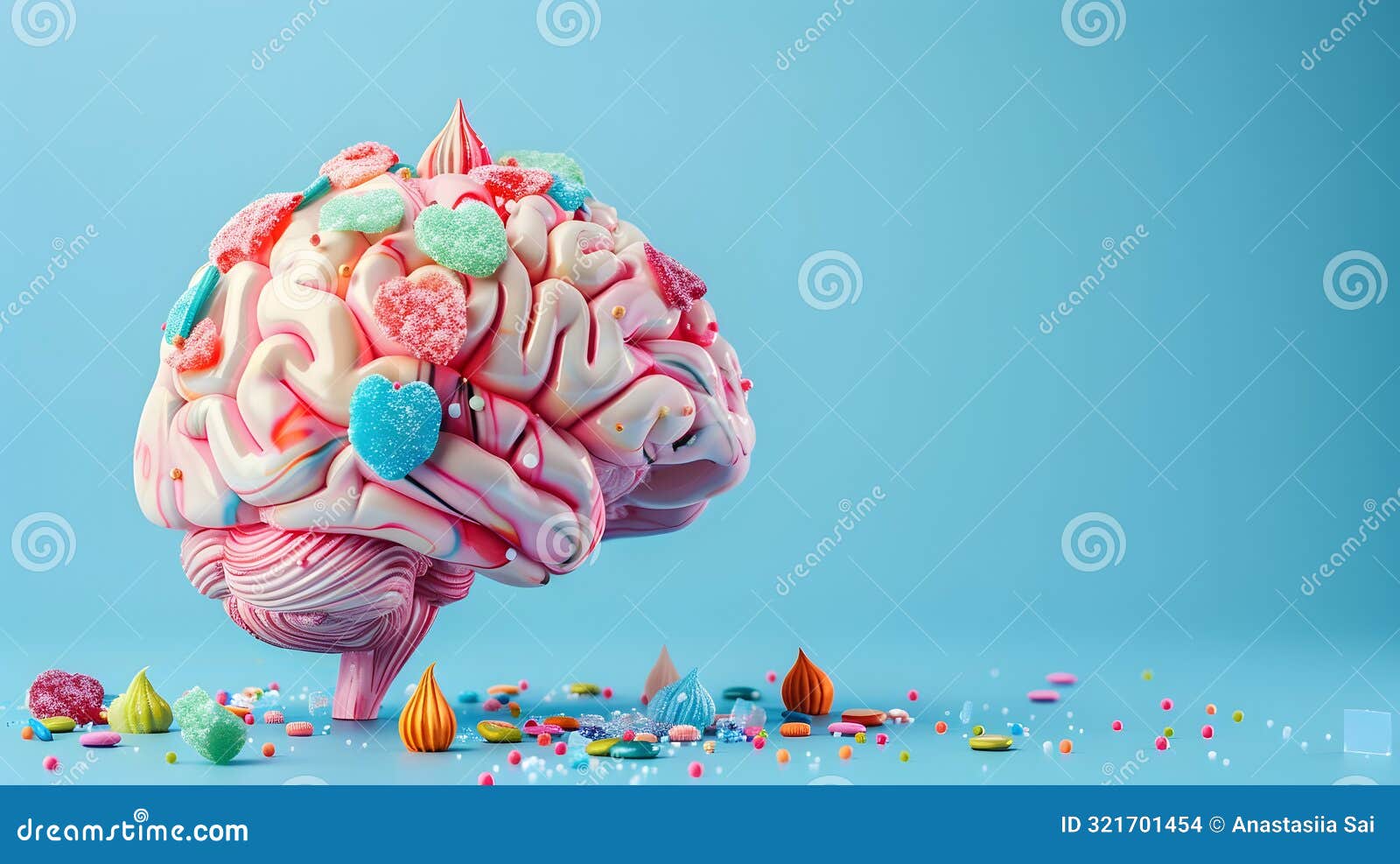 Candy Brain on a Bright Background Stock Photo - Image of sweet ...