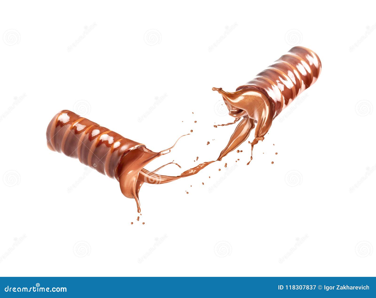 Candy, Broken in Half with a Splash of Chocolate Stock Image - Image of ...